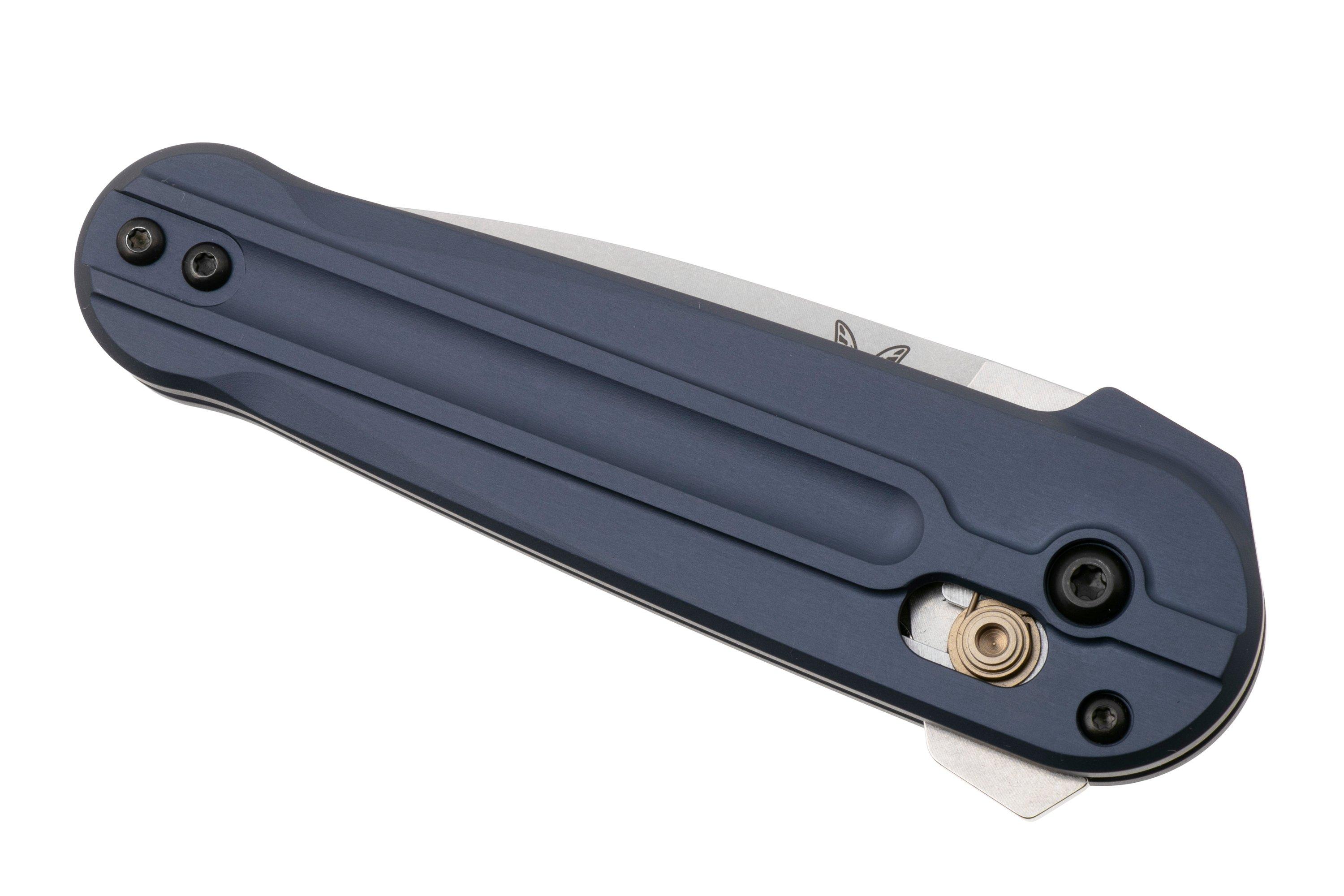 Benchmade Lowden 491 Stonewashed M390, Crater Blue Aluminium, pocket ...