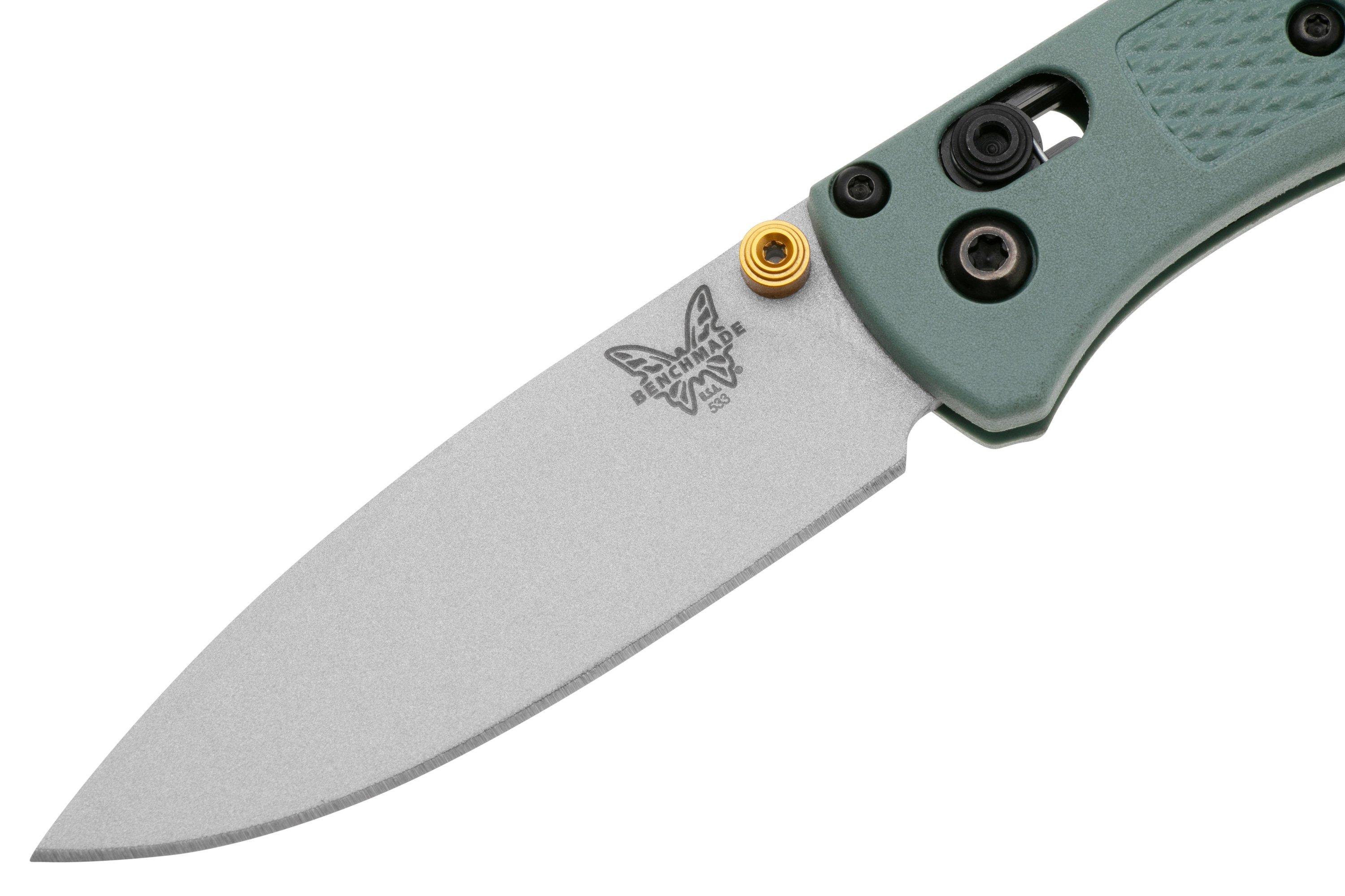Benchmade Mini Bugout 533SL-07 Crushed Silver Cerakote CPM S30V, Sage ...