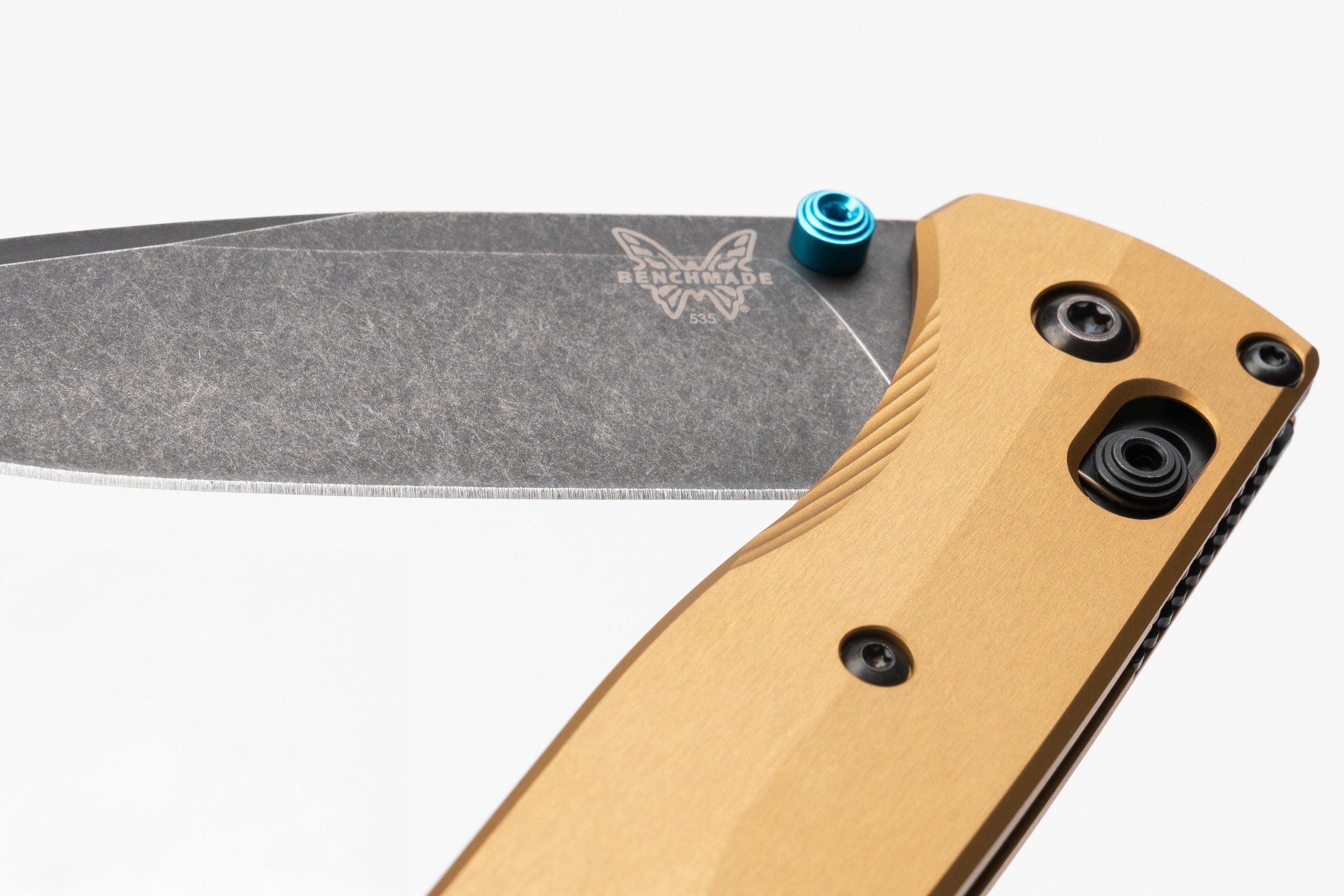 Benchmade Bugout 535BK-07 Blackwashed M390, Burnt Brass Aluminium ...