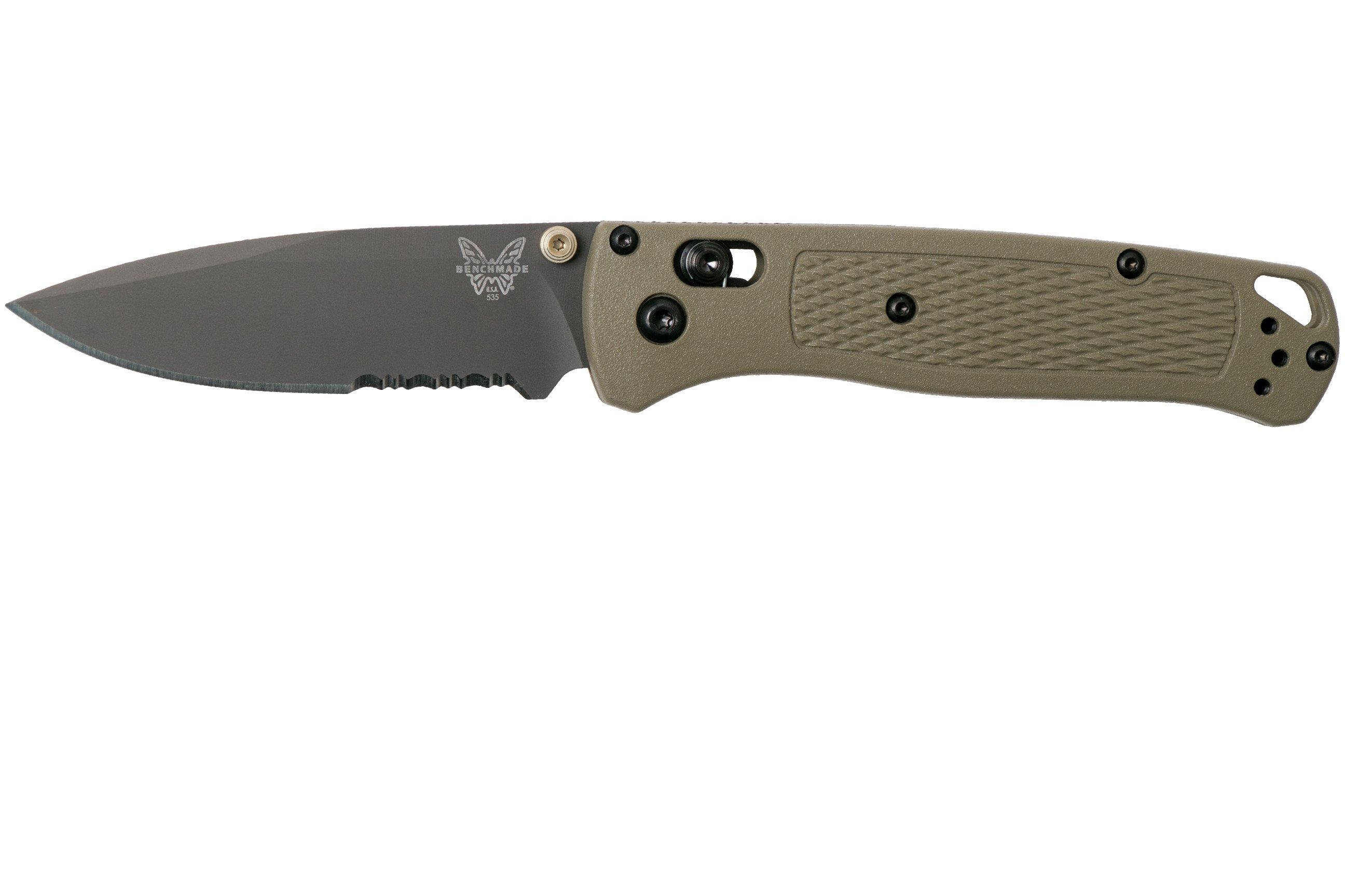Benchmade Bugout 535SGRY-1 - Serrated Ranger green pocket knife ...