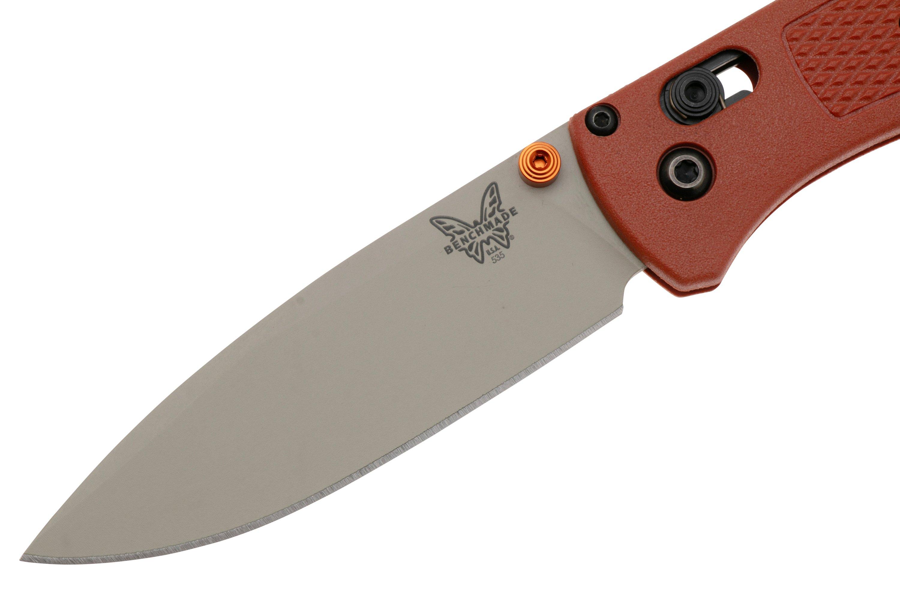 Benchmade Bugout 535TN-10 Cerakote S30V, Rust Orange Grivory, pocket ...