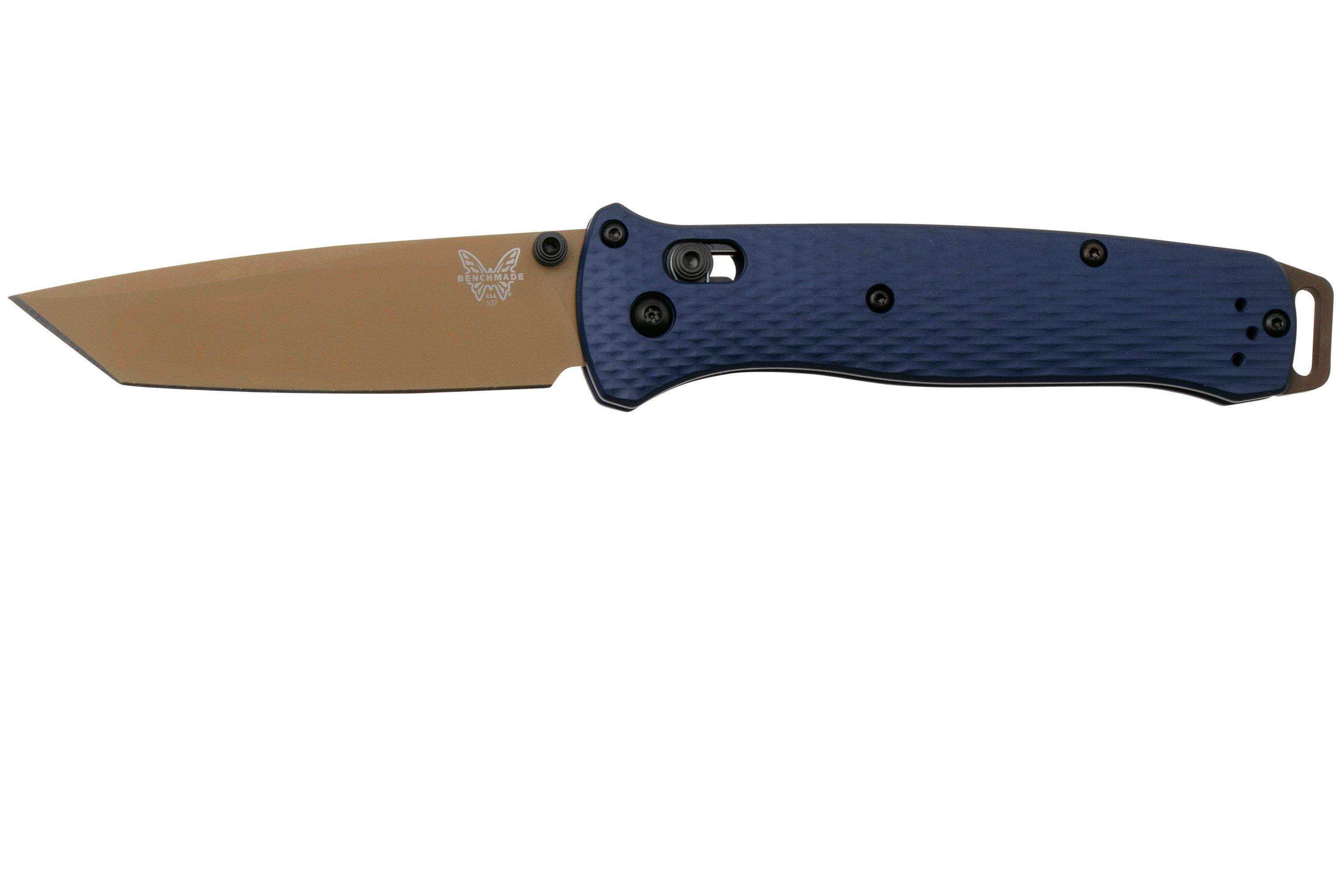 Benchmade Bailout 537FE-02, CPM-M4, Flat Dark Earth, Blue Aluminium ...