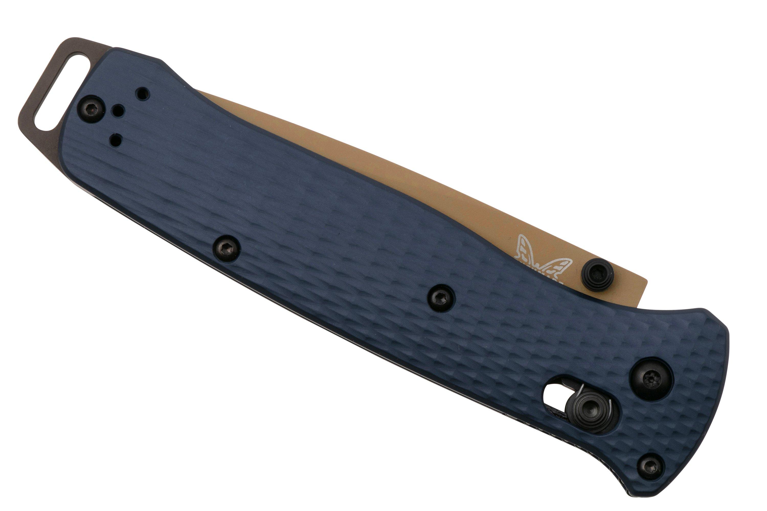 Benchmade Bailout 537FE-02, CPM-M4, Flat Dark Earth, Blue Aluminium ...