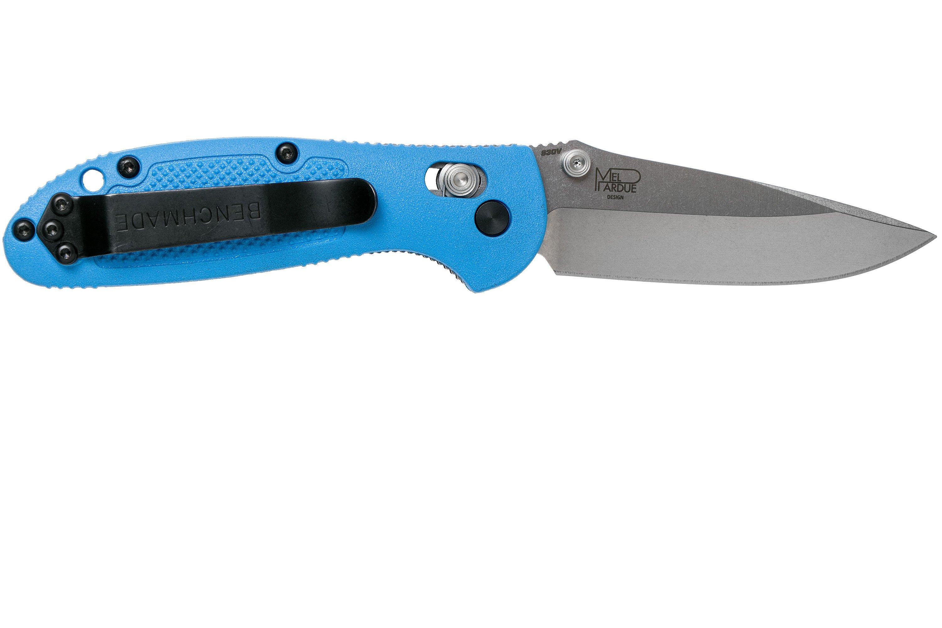 Benchmade Mini-Griptilian 556-BLU-S30V pocket knife, Mel Pardue design ...