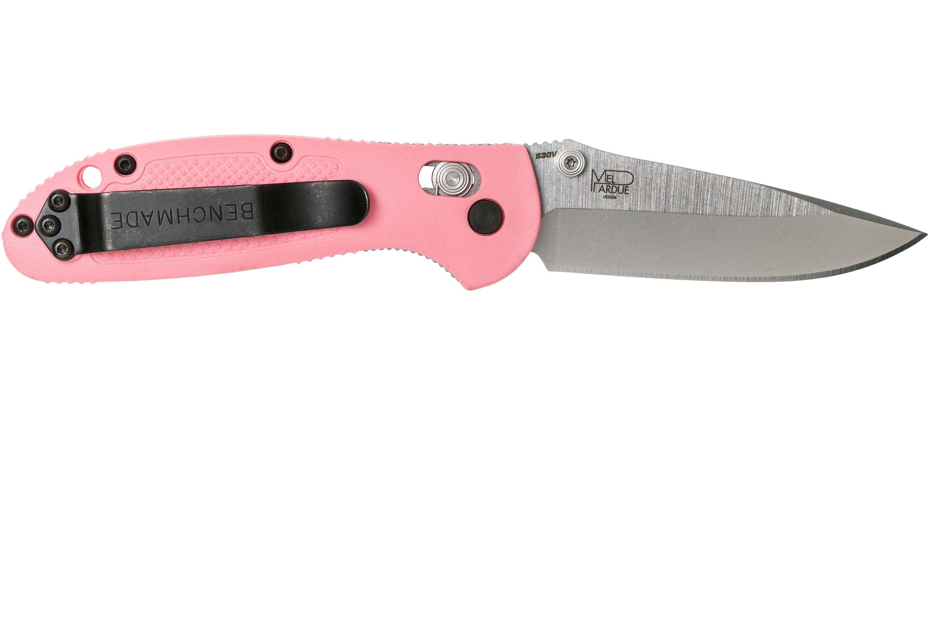 Benchmade Mini-Griptilian 556-PNK-S30V pocket knife, Mel Pardue design ...