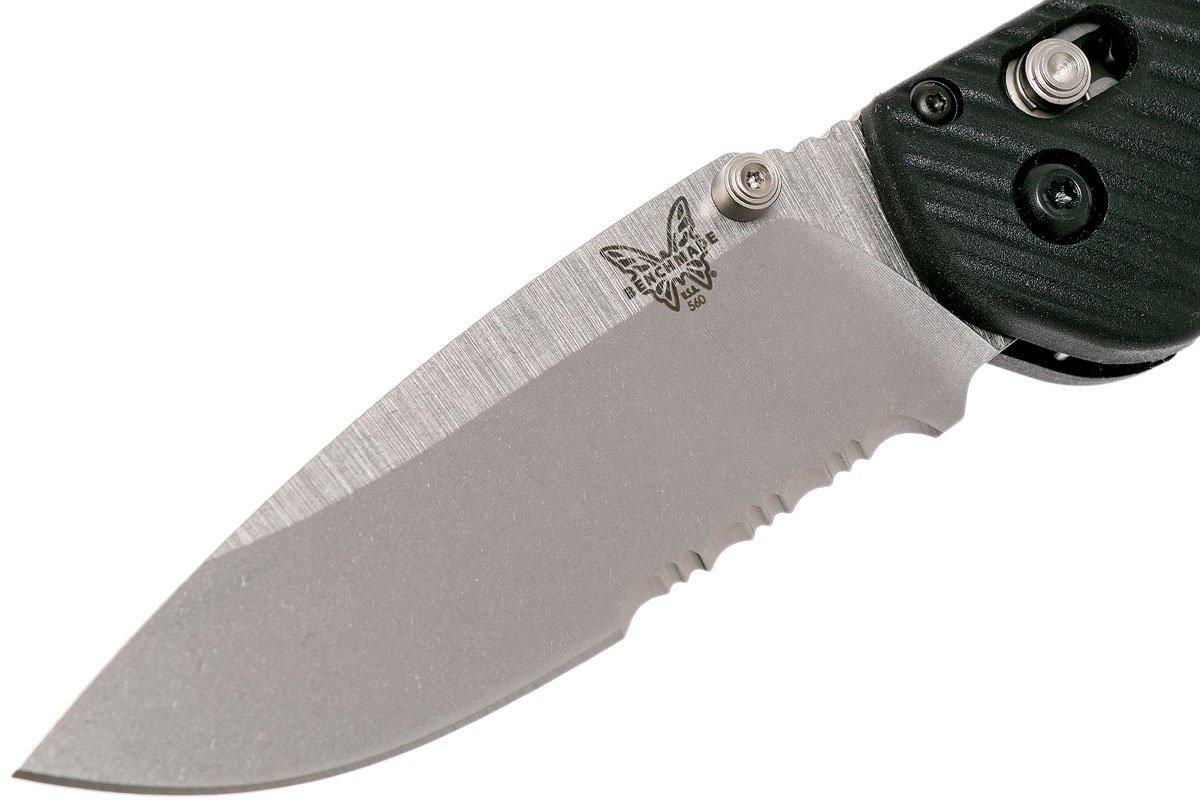 Benchmade 560S Freek pocket knife, serrated edge satin blade ...