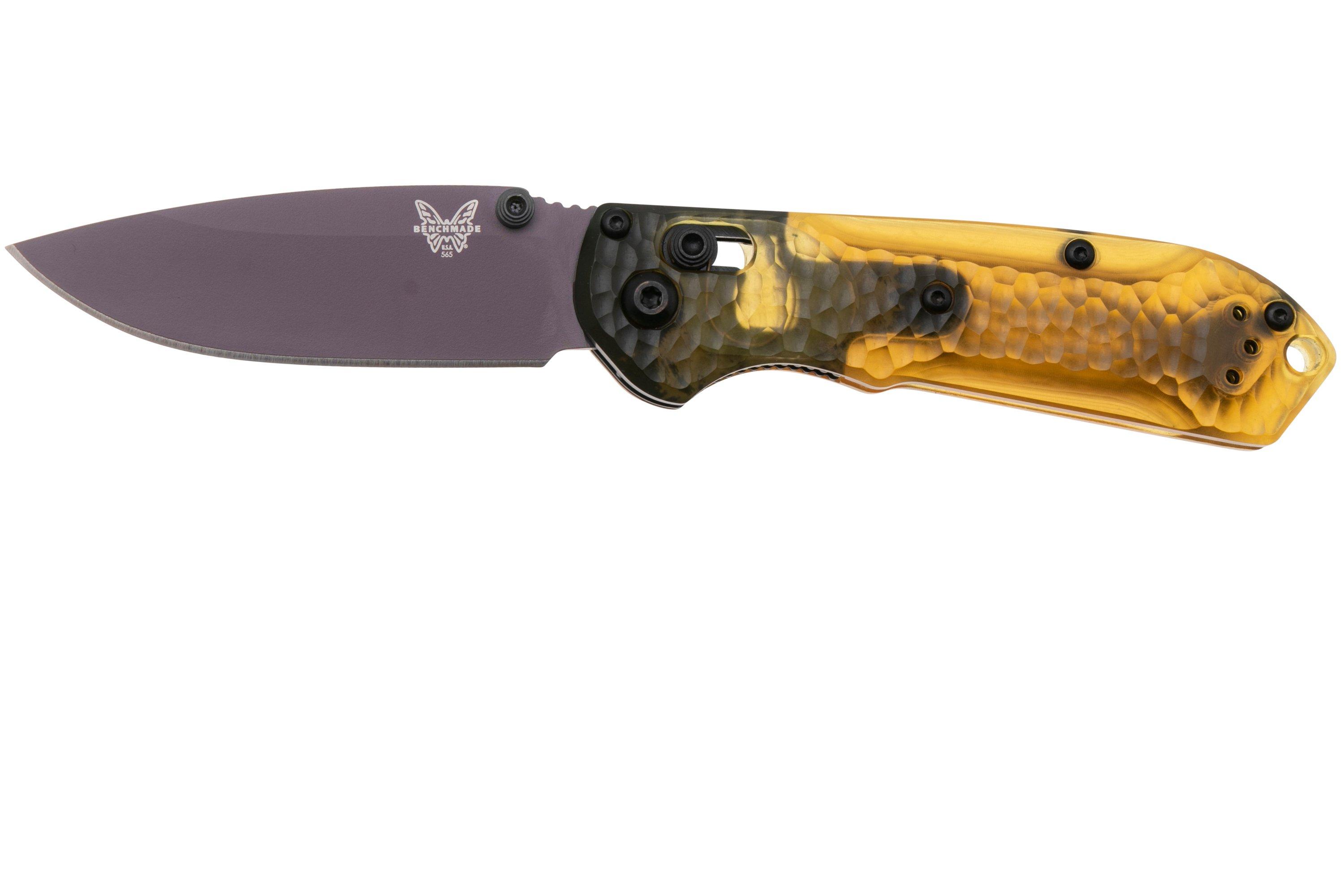Benchmade Mini Freek 565PL-2501 Amethyst Cerakote CPM M4, Amber Ultem ...