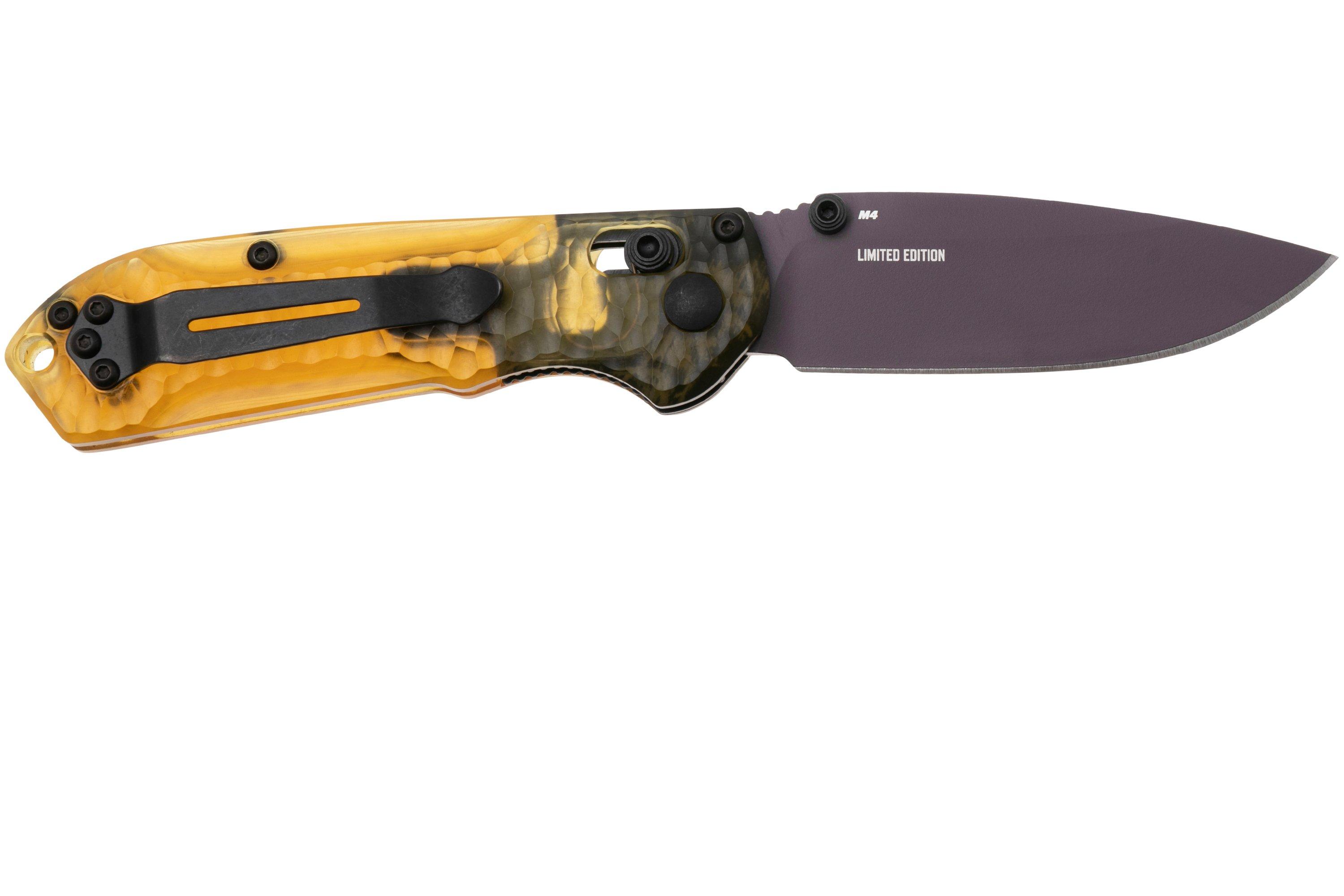 Benchmade Mini Freek 565PL-2501 Amethyst Cerakote CPM M4, Amber Ultem ...
