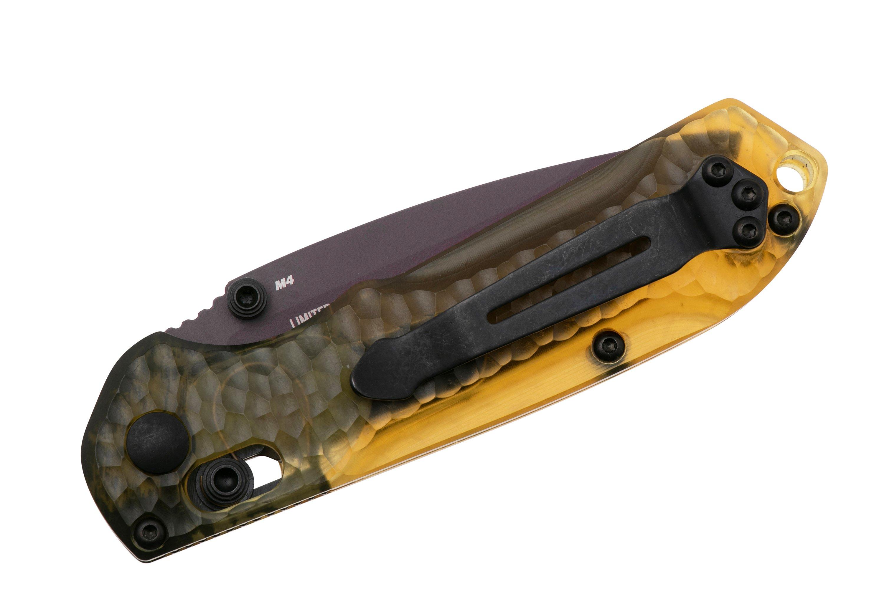 Benchmade Mini Freek 565PL-2501 Amethyst Cerakote CPM M4, Amber Ultem ...