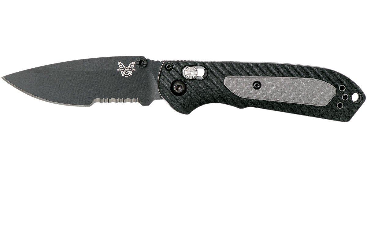 Benchmade 565SBK Mini Freek pocket knife, serrated edge black blade ...