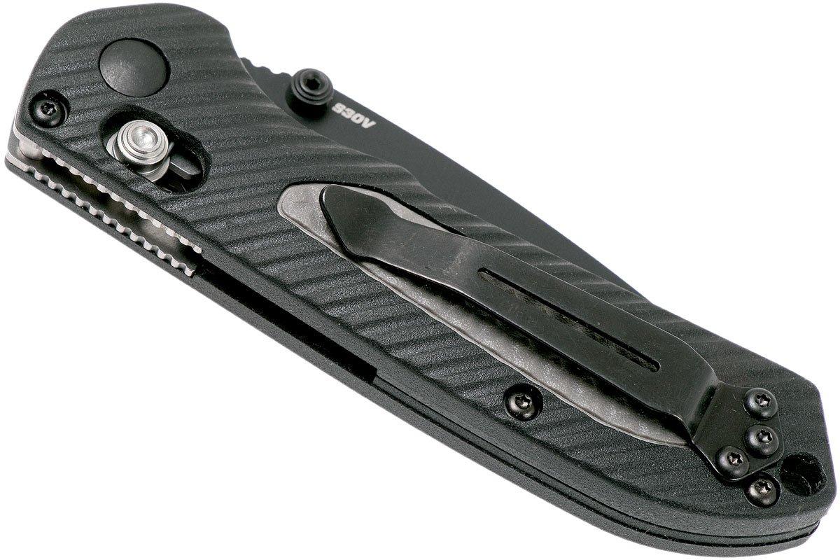 Benchmade 565SBK Mini Freek pocket knife, serrated edge black blade ...