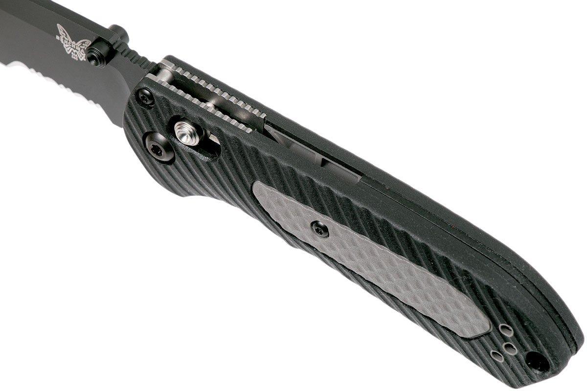 Benchmade 565SBK Mini Freek zakmes, serrated edge black blade ...
