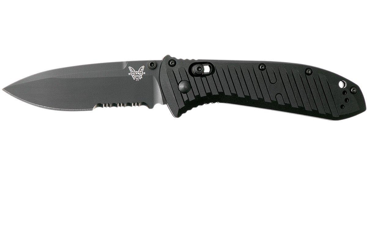 Benchmade Presidio II 570SBK pocket knife, serrated edge black blade ...