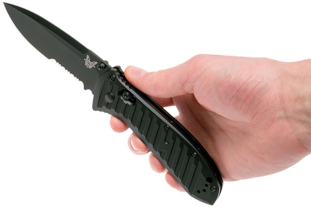 Benchmade Presidio II 570SBK pocket knife, serrated edge black blade ...