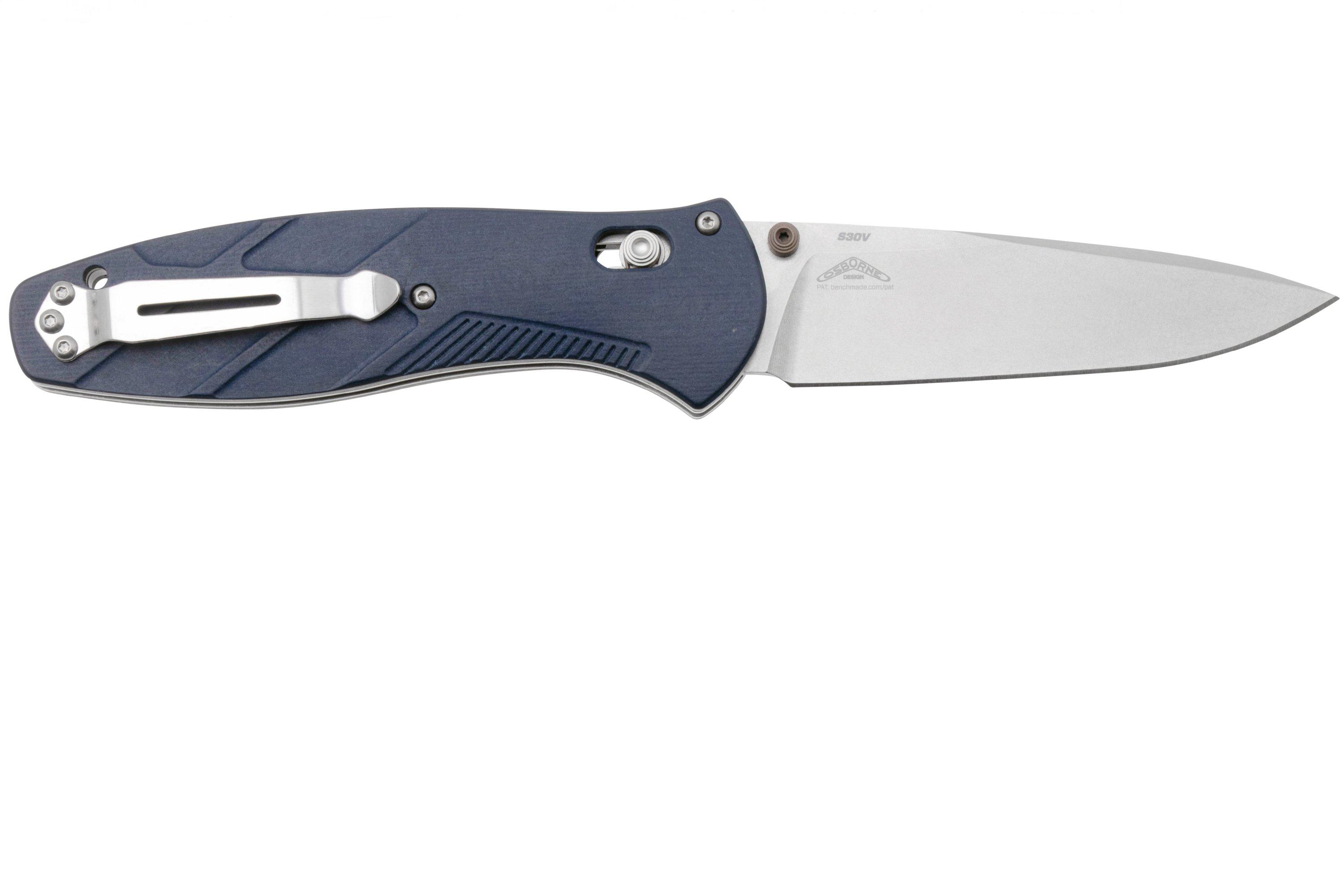 Benchmade Barrage 581-03 Stonewashed CPM S30V, Blue Canyon Richlite ...