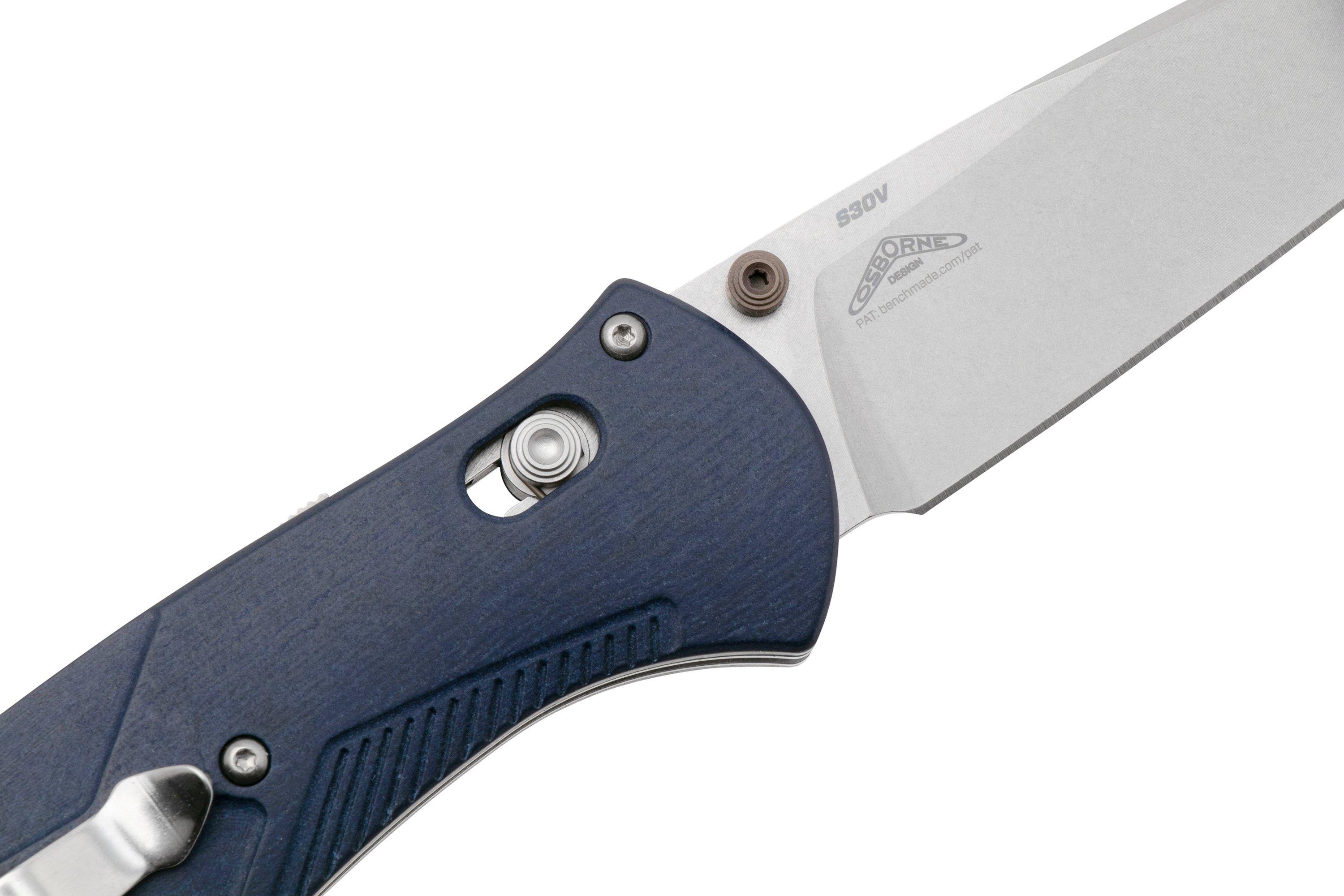 Benchmade Barrage 581-03 Stonewashed CPM S30V, Blue Canyon Richlite ...