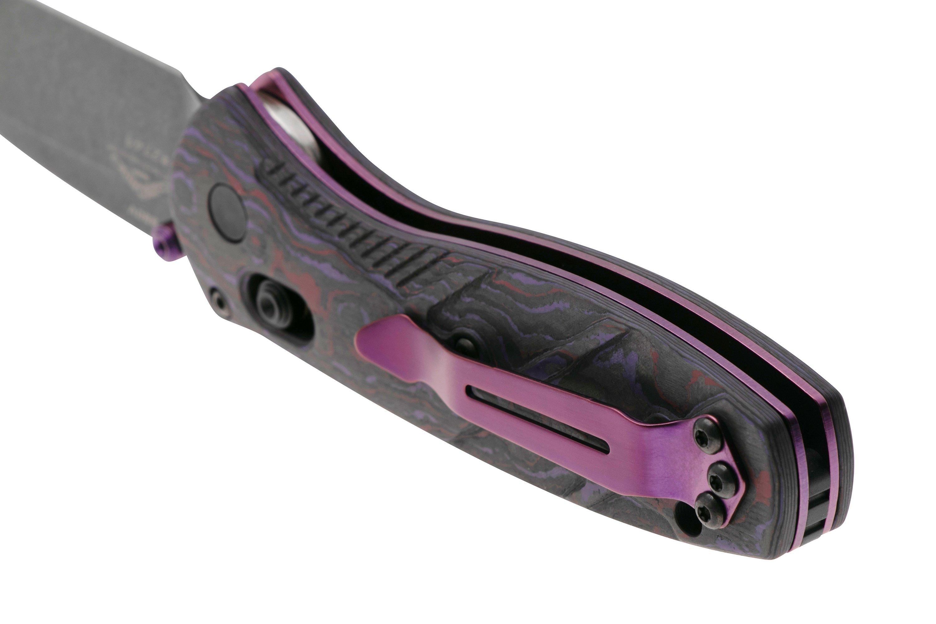 Benchmade Mini Barrage 585BK-251 Black DLC Battlewash CPM S90V, Purple ...
