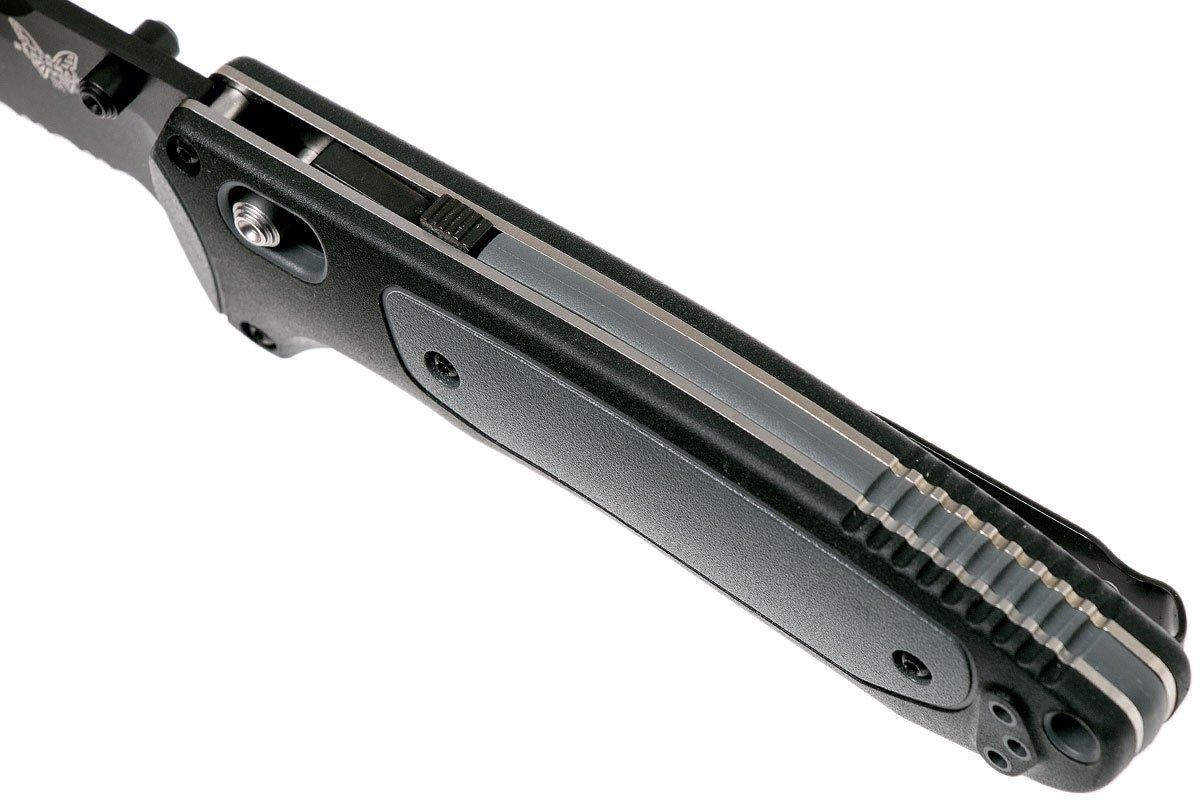 Benchmade 590SBK Boost pocket knife, serrated edge black blade ...