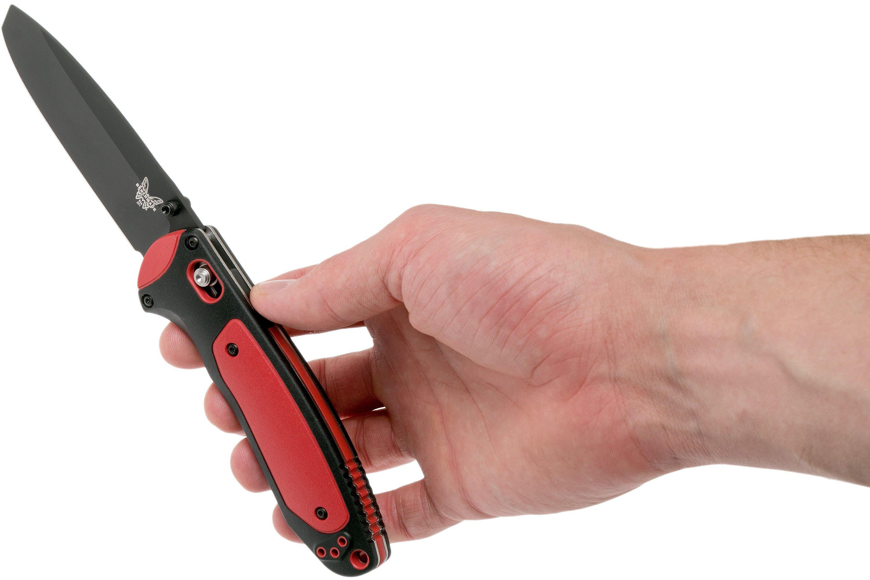 Benchmade 591BK Boost CPM-3V pocket knife, plain edge black blade ...