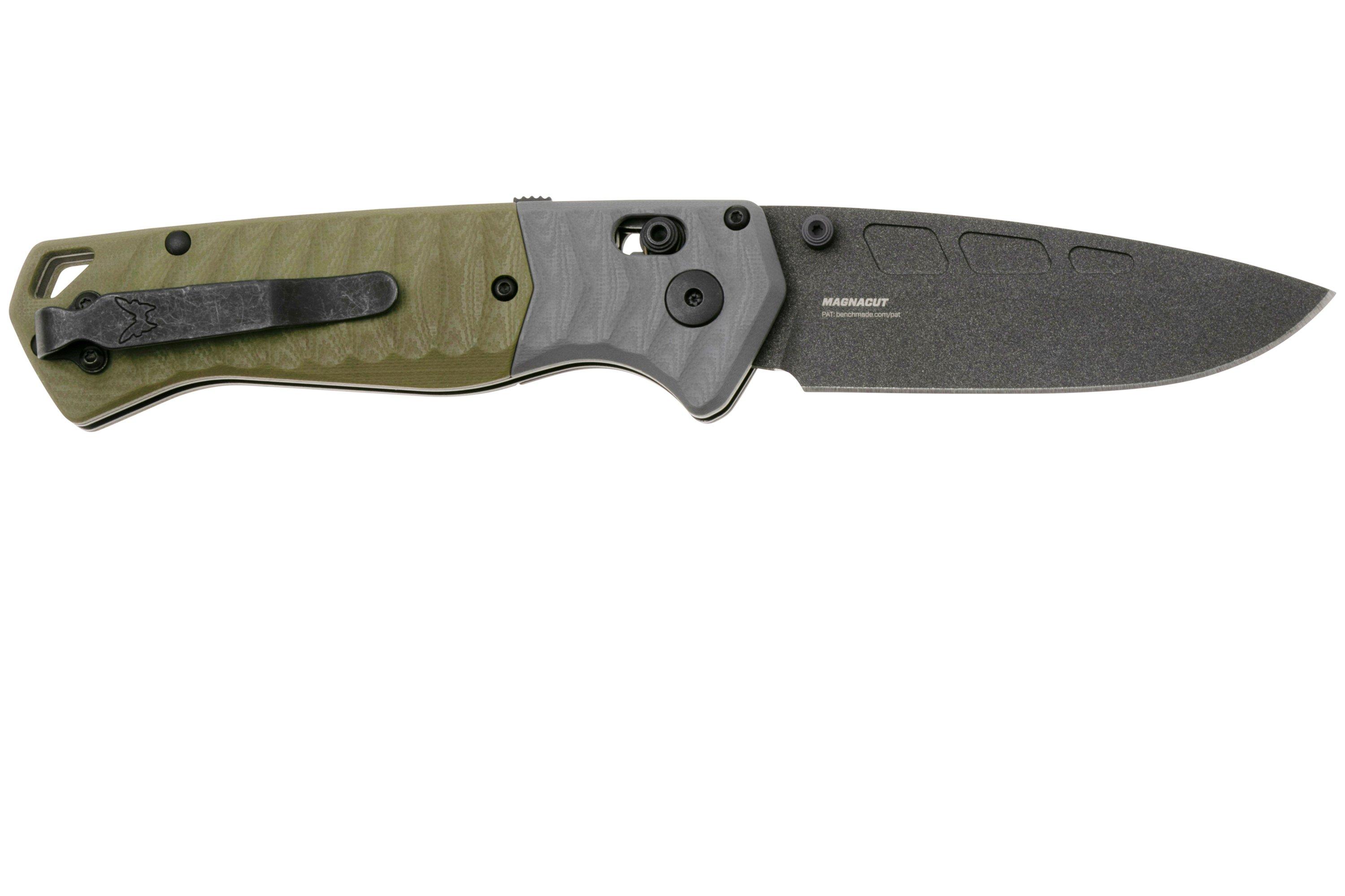 Benchmade P.S.K. 593BK CPM MagnaCut, Gray/Green G10, coltello tascabile ...