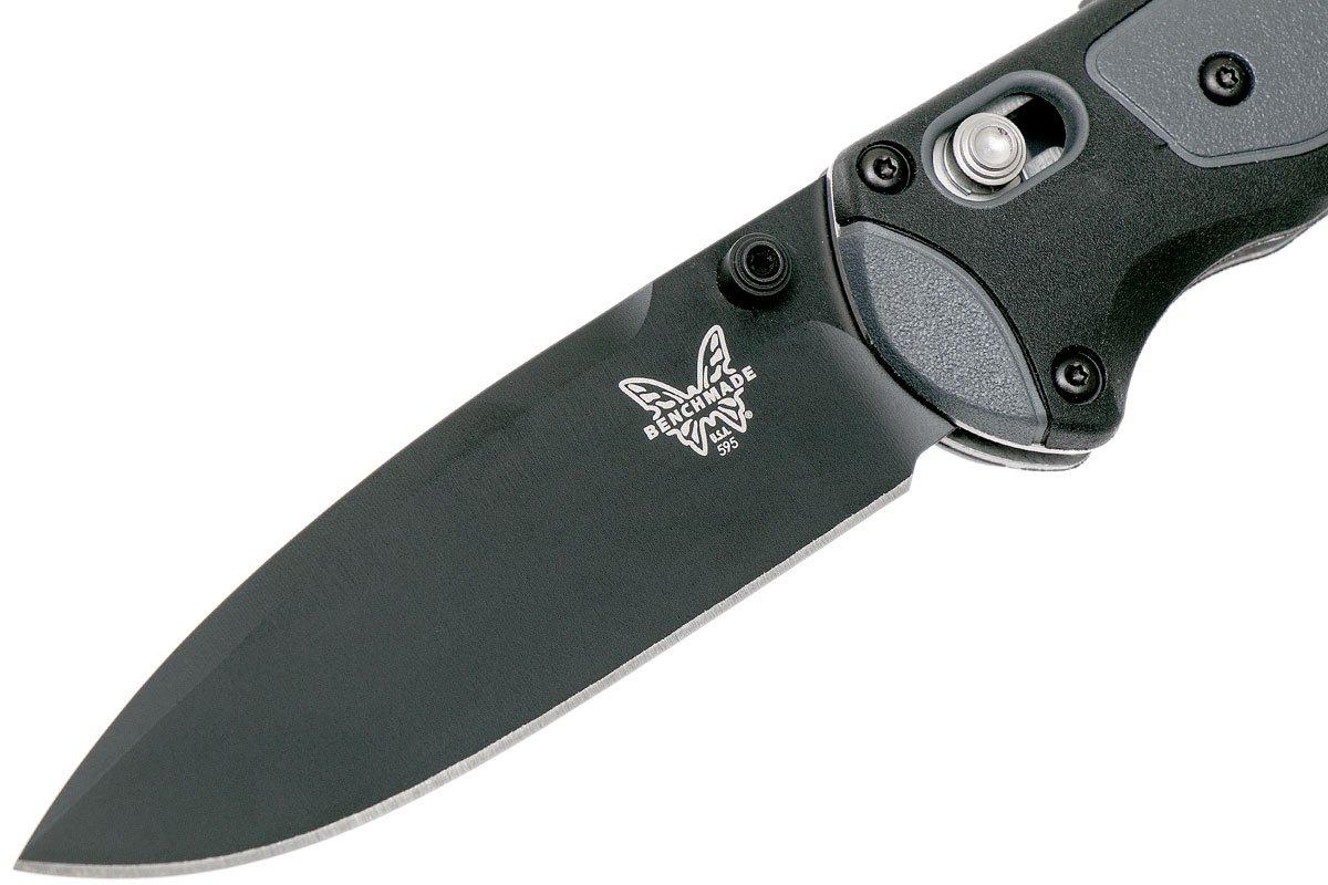 Benchmade 595BK Mini Boost pocket knife, plain edge black blade ...