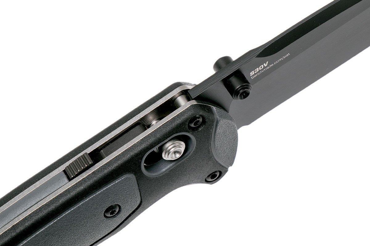 Benchmade 595BK Mini Boost pocket knife, plain edge black blade ...