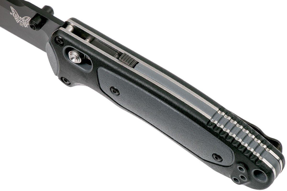 Benchmade 595BK Mini Boost pocket knife, plain edge black blade ...