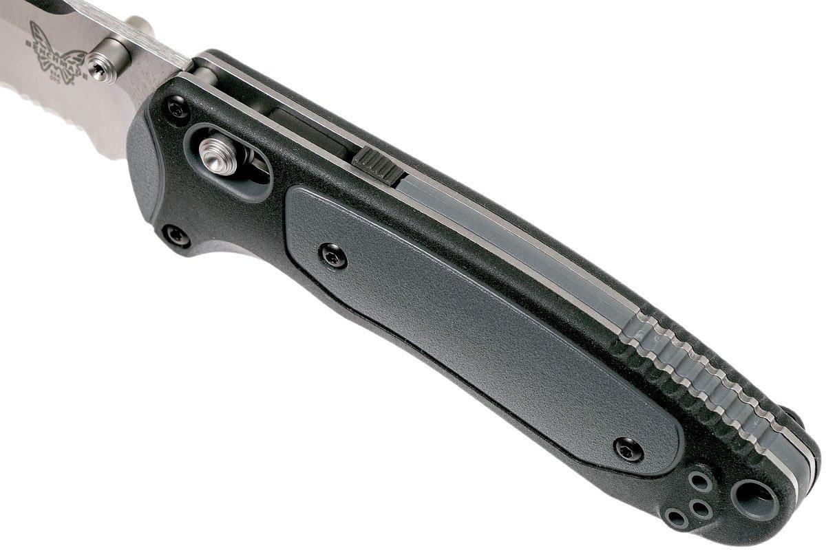 Benchmade 595S Mini Boost pocket knife, serrated edge satin blade ...
