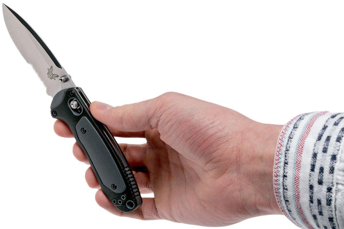 Benchmade 595S Mini Boost couteau de poche, serrated edge satin blade ...