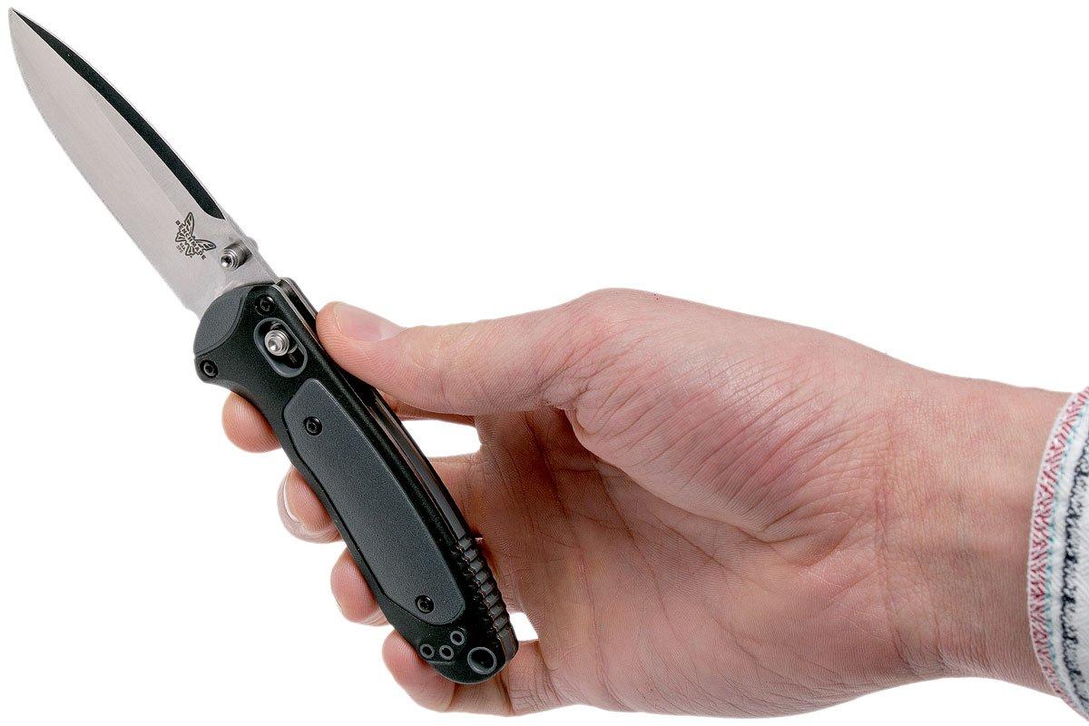 Benchmade 595 Mini Boost pocket knife, plain edge satin blade ...