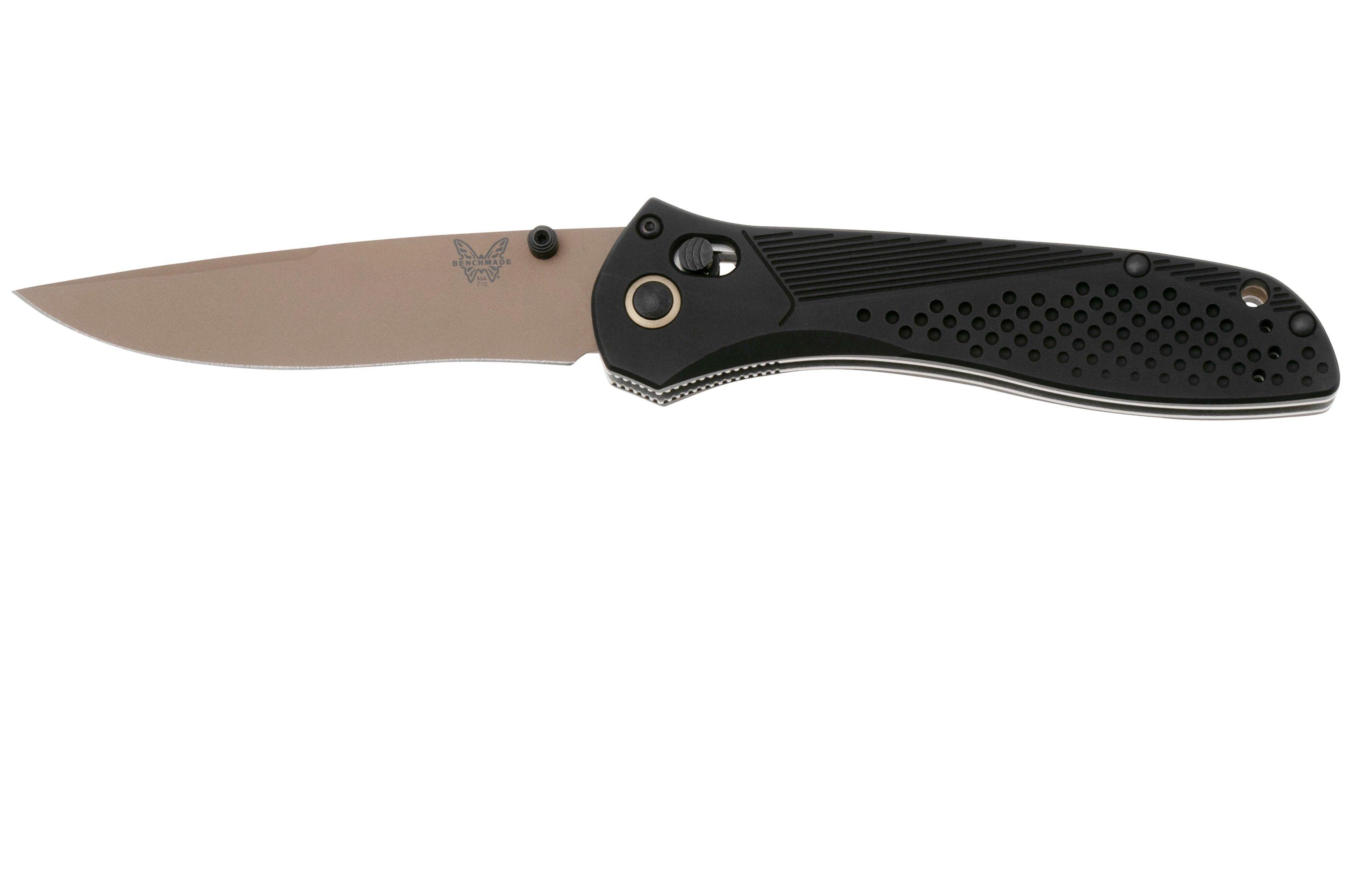 Benchmade 710FE-2401 Flat Earth PVD CPM MagnaCut, Black Aluminum ...