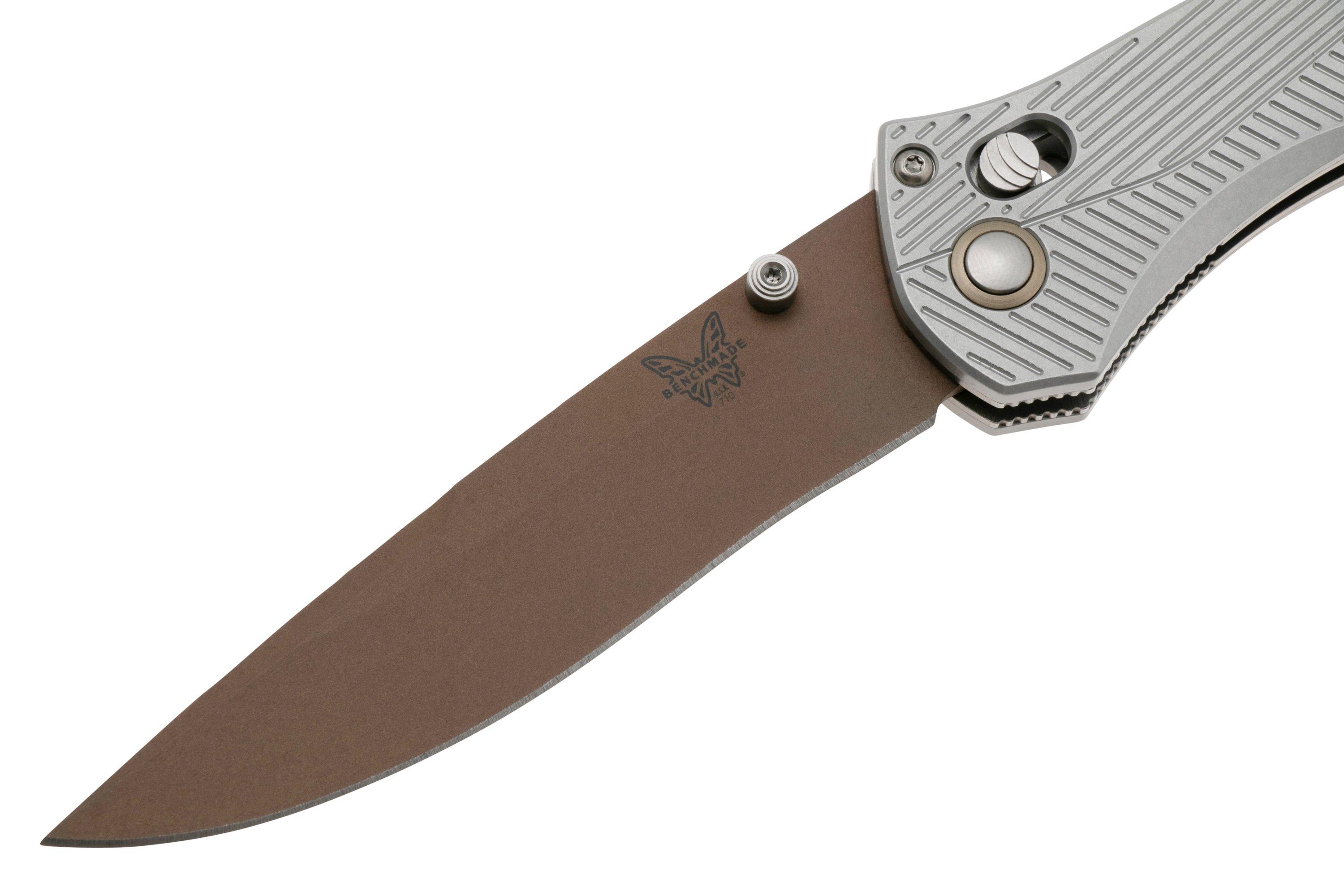 Benchmade 710FE-24 Flat Earth PVD CPM-S90V, Gray Aluminum coltello da ...