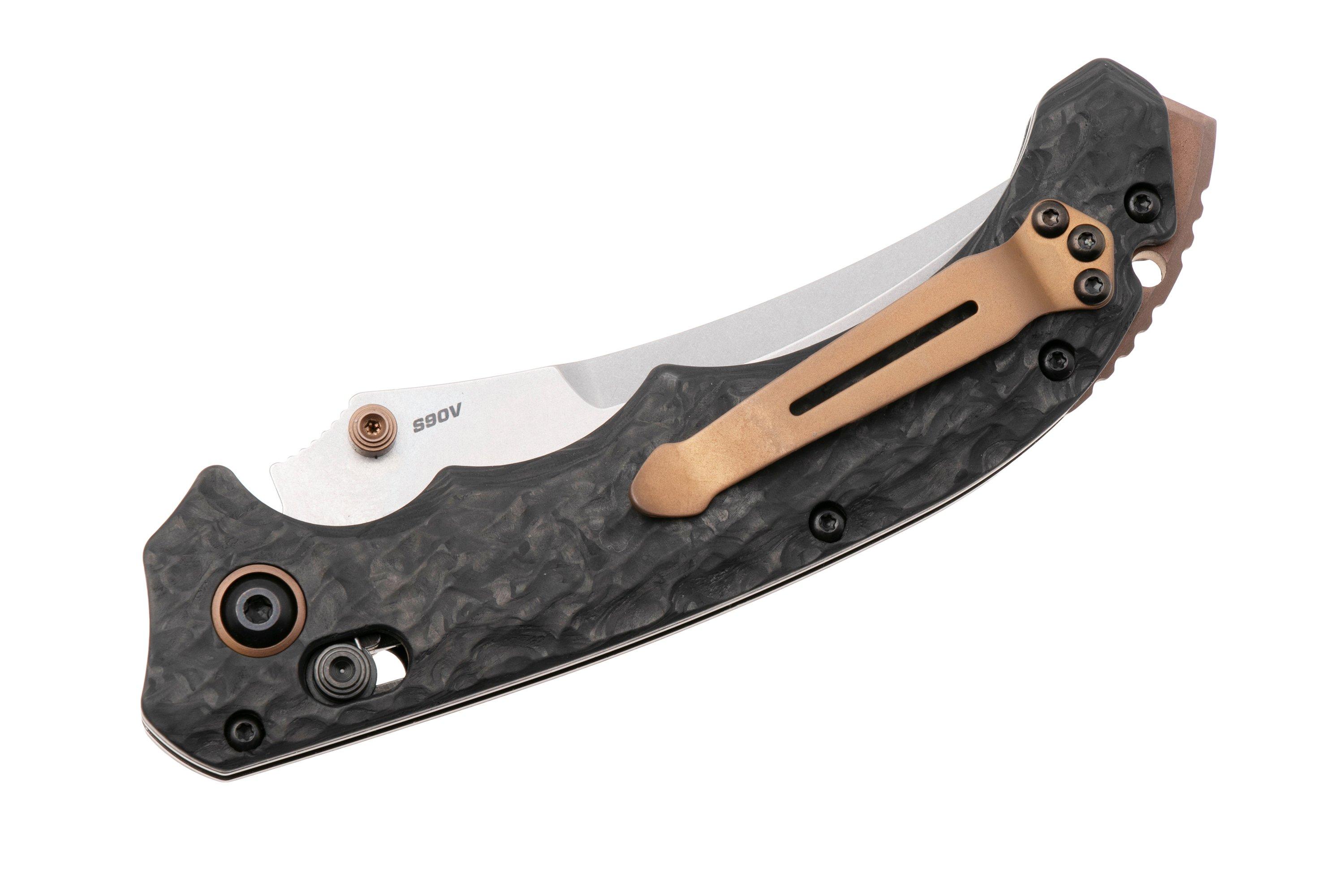 Benchmade Mini Bedlam 865-02 Stonewashed CPM S90V, 3K Twill Carbon ...