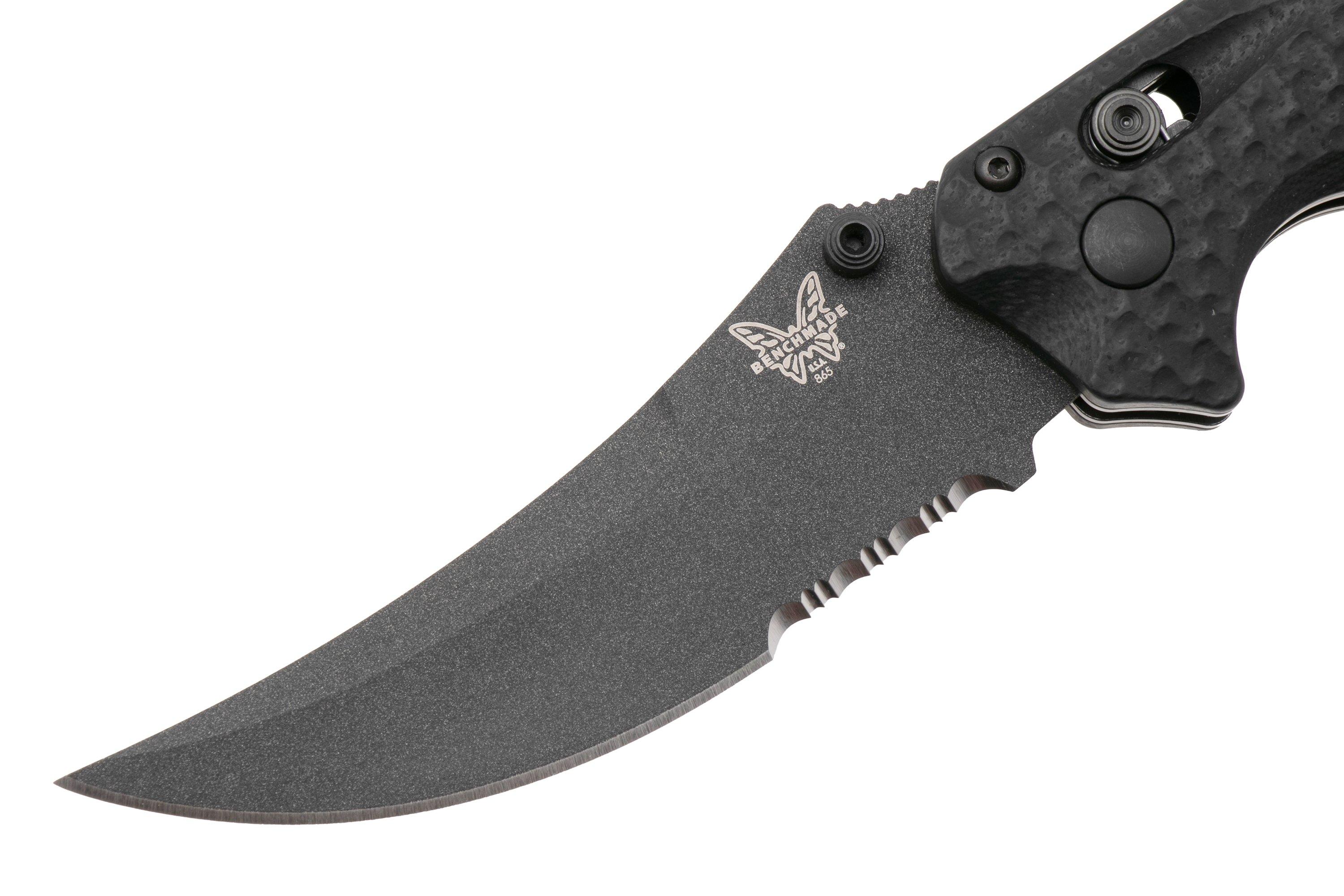 Benchmade Mini Bedlam 865SBK Black Cerakote CPM S90V, Black G10 ...