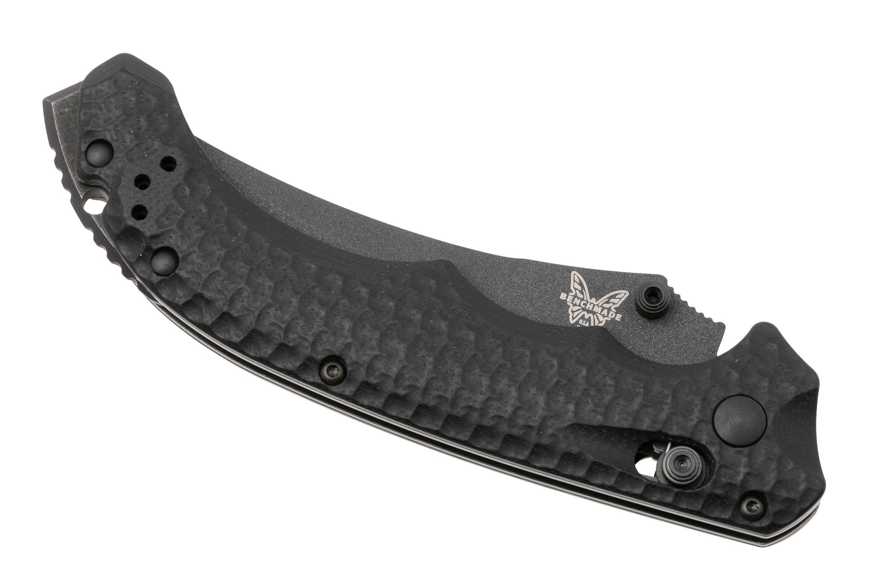 Benchmade Mini Bedlam 865SBK Black Cerakote CPM S90V, Black G10 ...