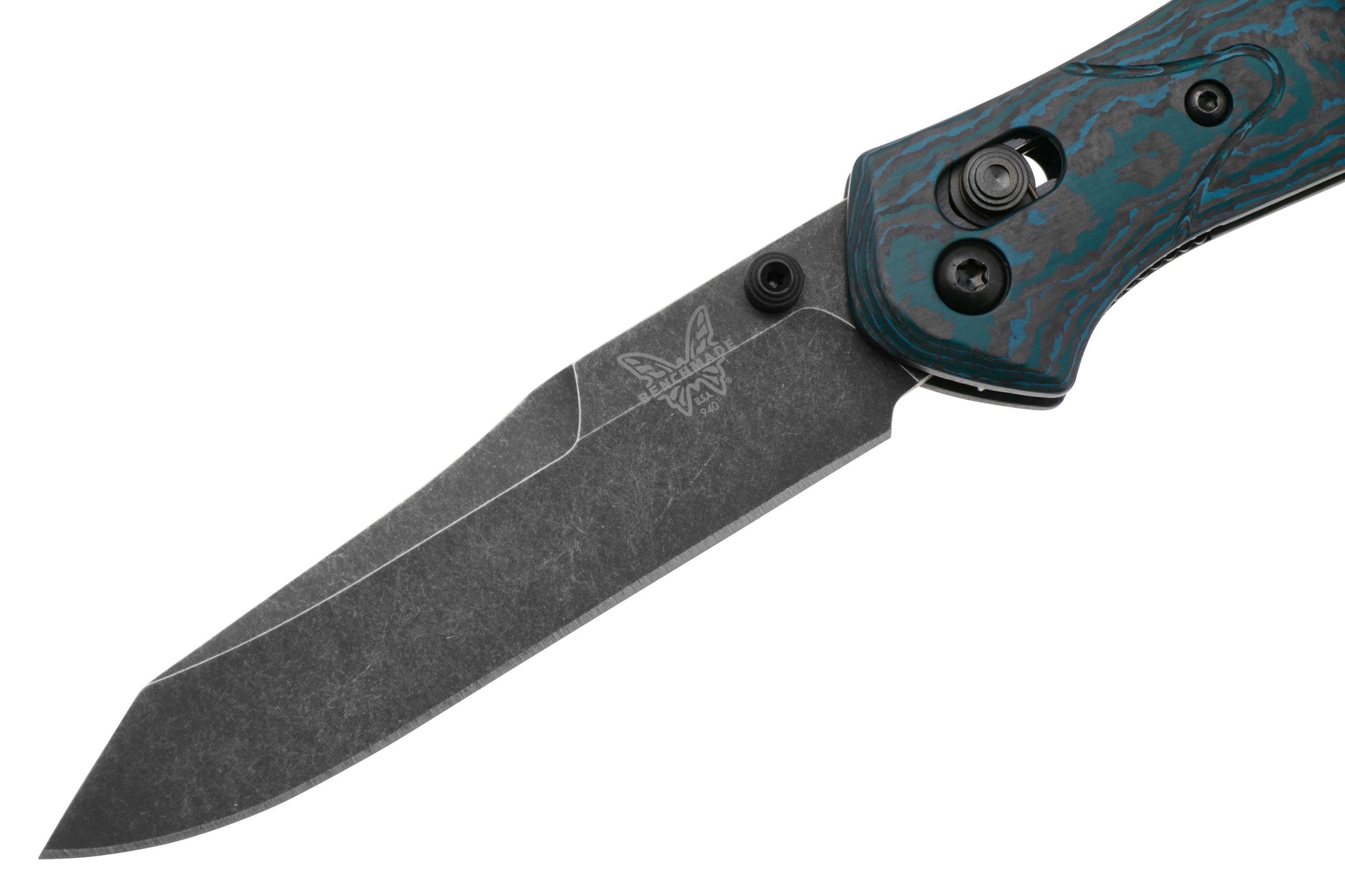 Benchmade Osborne 940BK-2404 DLC Battlewash CPM-MagnaCut, Fat Carbon ...