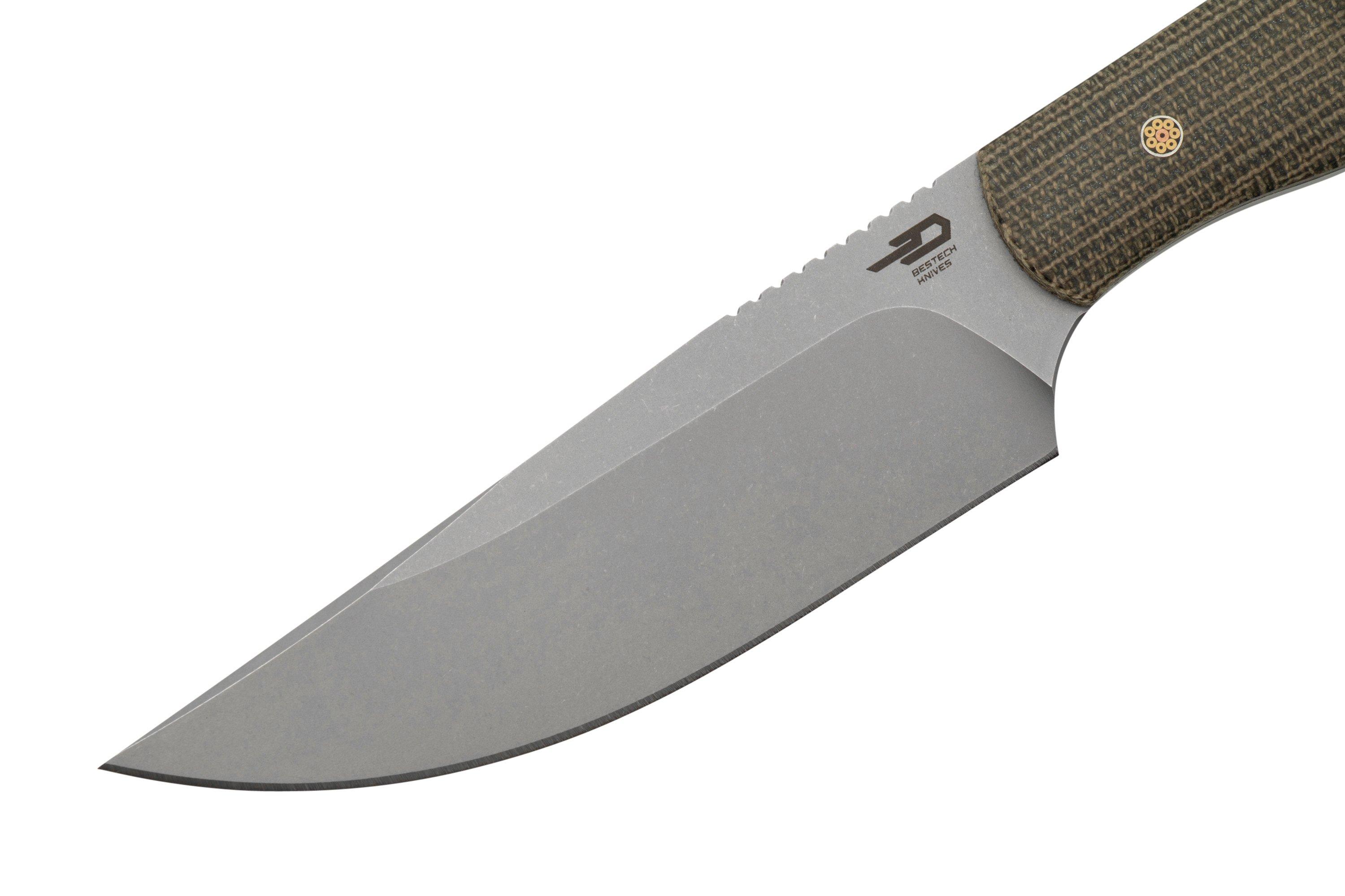 Bestech Heidi Blacksmith M390 Stonewashed, Green Micarta, BFK01F ...