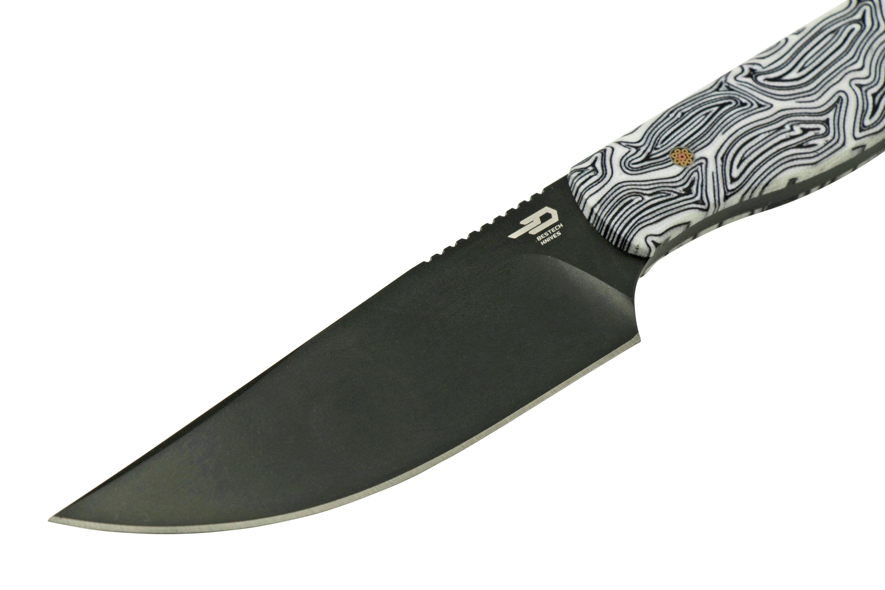 Bestech Heidi Blacksmith M390 Black DLC, Black White G10, BFK01G ...