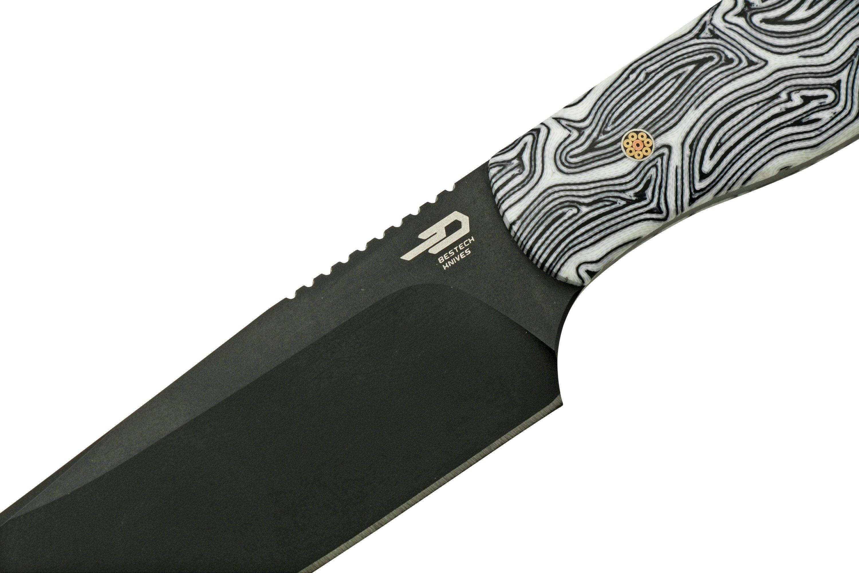 Bestech Heidi Blacksmith M390 Black DLC, Black White G10, BFK01G ...