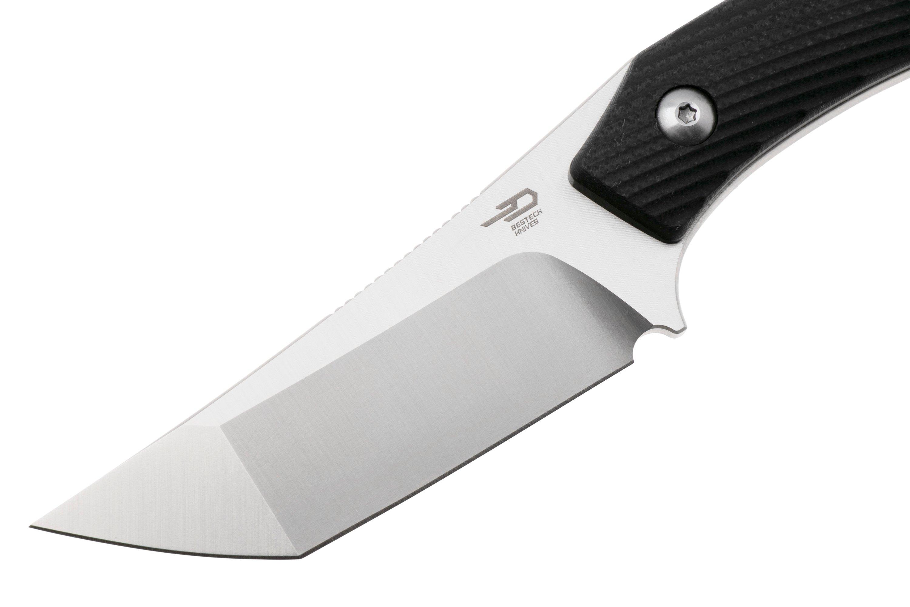 Bestech STEP BFK06A Satin D2, Black G10, fixed knife | Advantageously ...