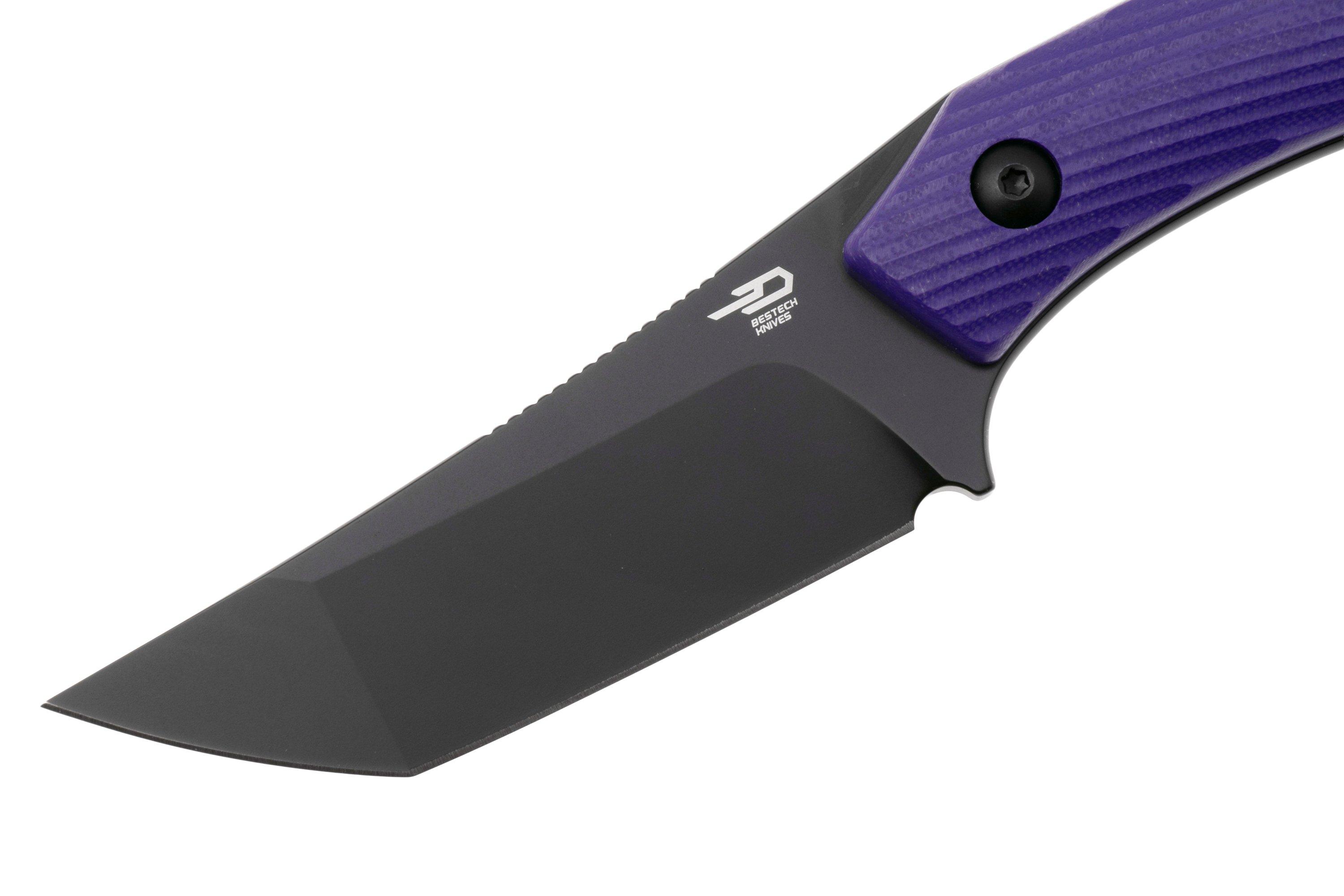 Bestech STEP BFK06C PVD D2, Purple G10, fixed knife | Advantageously ...