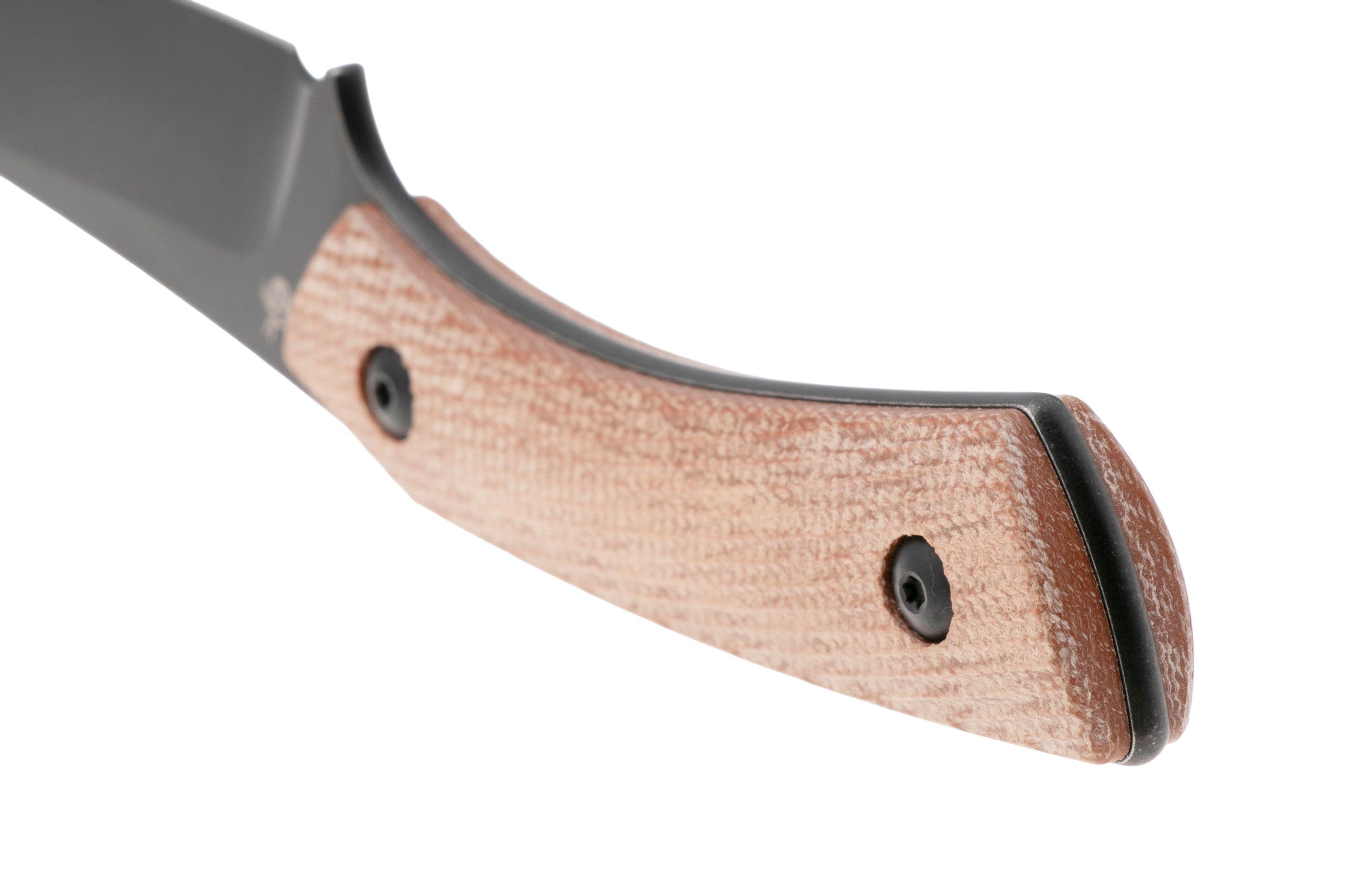 Bestech STEP BFK06D Blackwashed D2, Brown Micarta, fixed knife ...