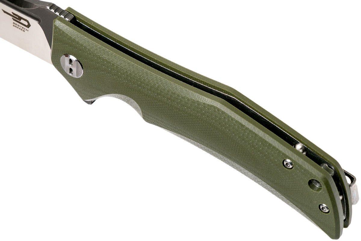 Bestech Scimitar Green G10 BG05B-2 pocket knife | Advantageously ...