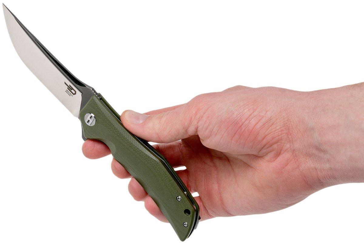 Bestech Scimitar Green G10 BG05B-2 pocket knife | Advantageously ...