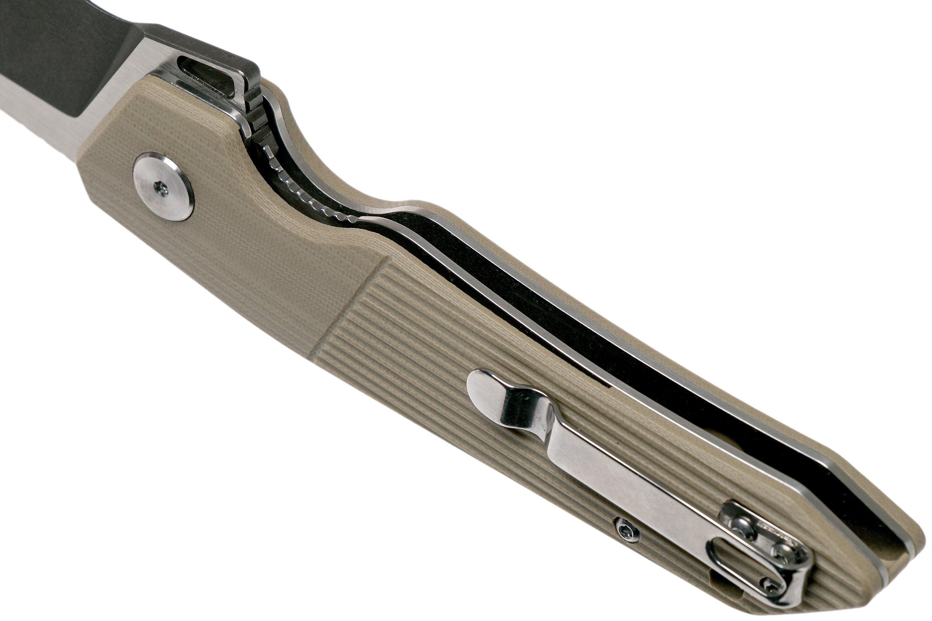 Bestech Barracuda BG15C-2 Black Stonewash satin, Beige G10, pocket ...