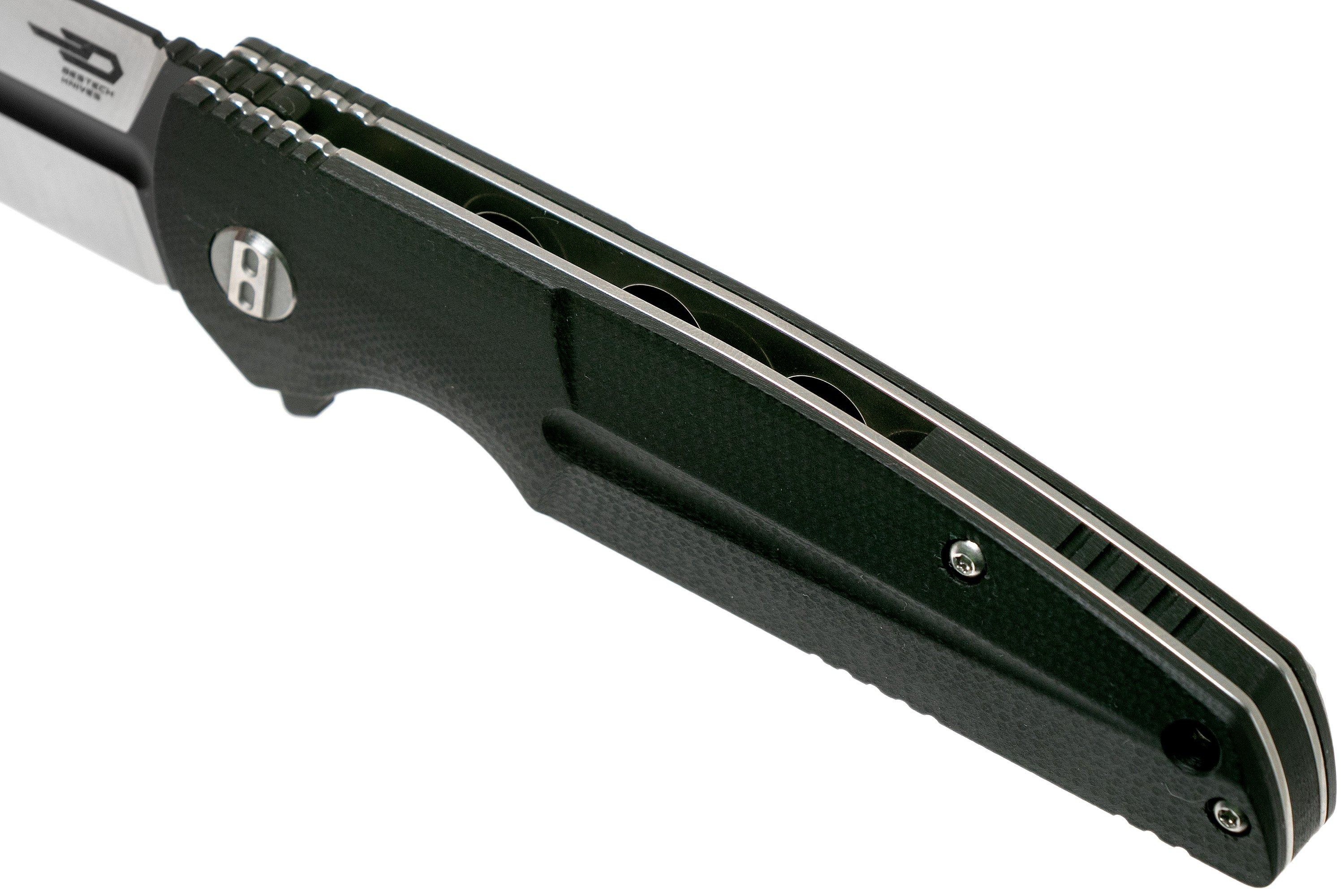 Bestech Fin BG34A-2 Satin Black, Black G10 pocket knife ...