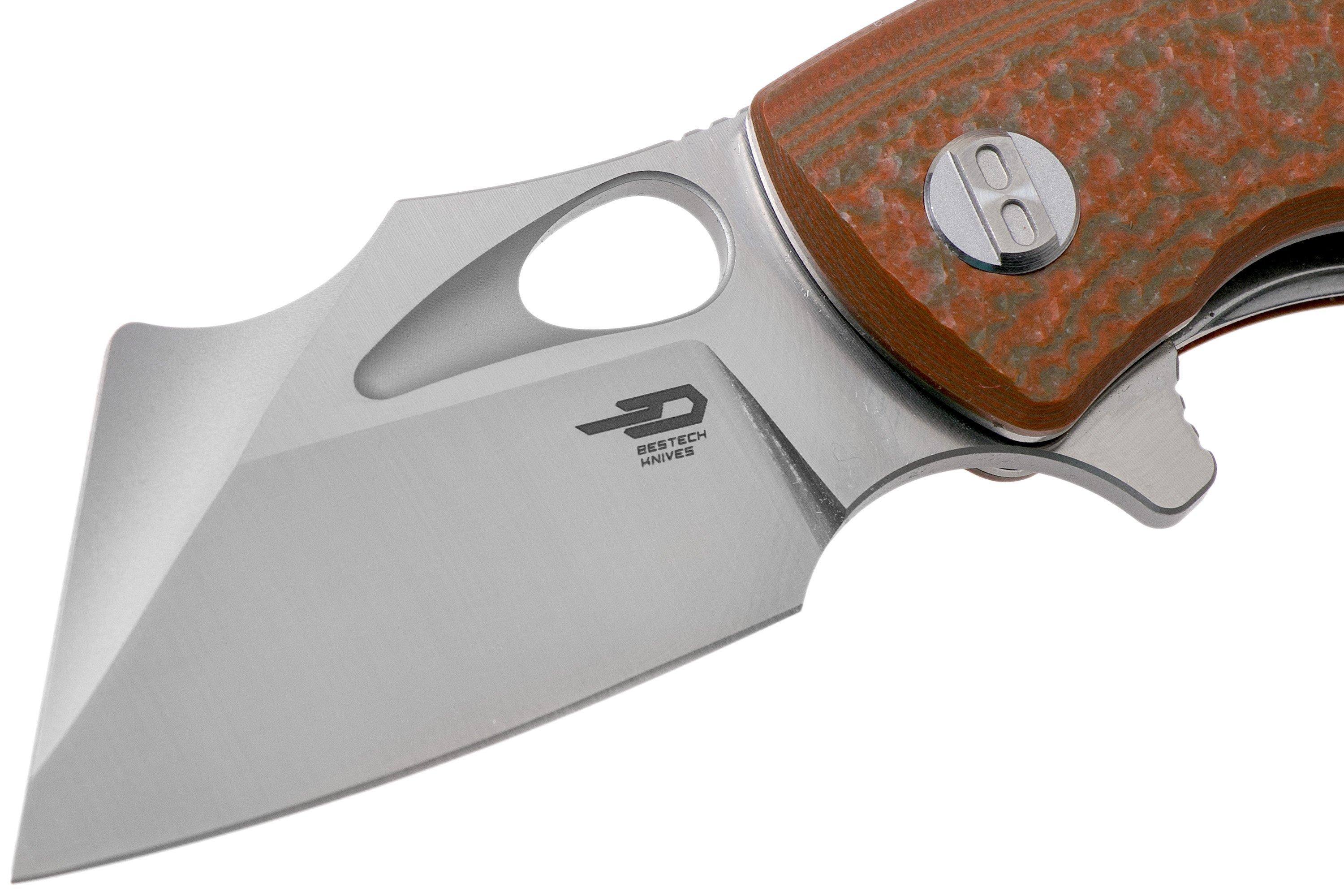 Bestech Lizard BG39B Orange Green G10, Two Tone pocket knife ...