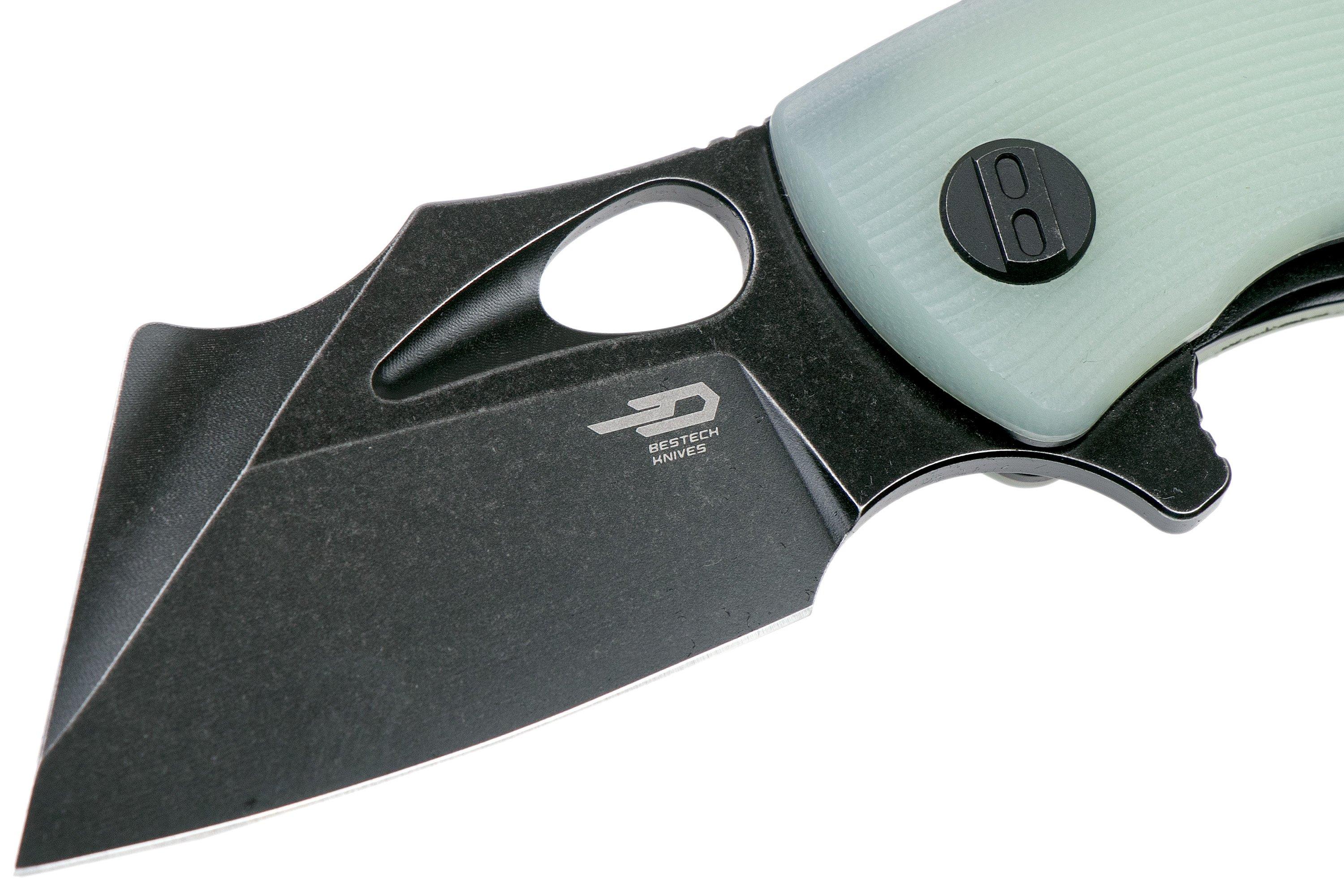 Bestech Lizard BG39E Natural G10, Black Stonewashed pocket knife ...