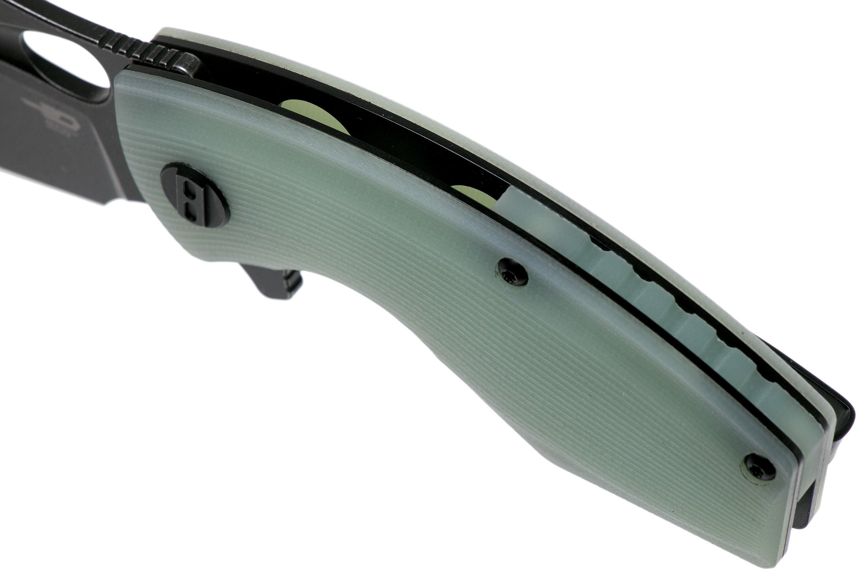 Bestech Lizard BG39E Natural G10, Black Stonewashed pocket knife ...