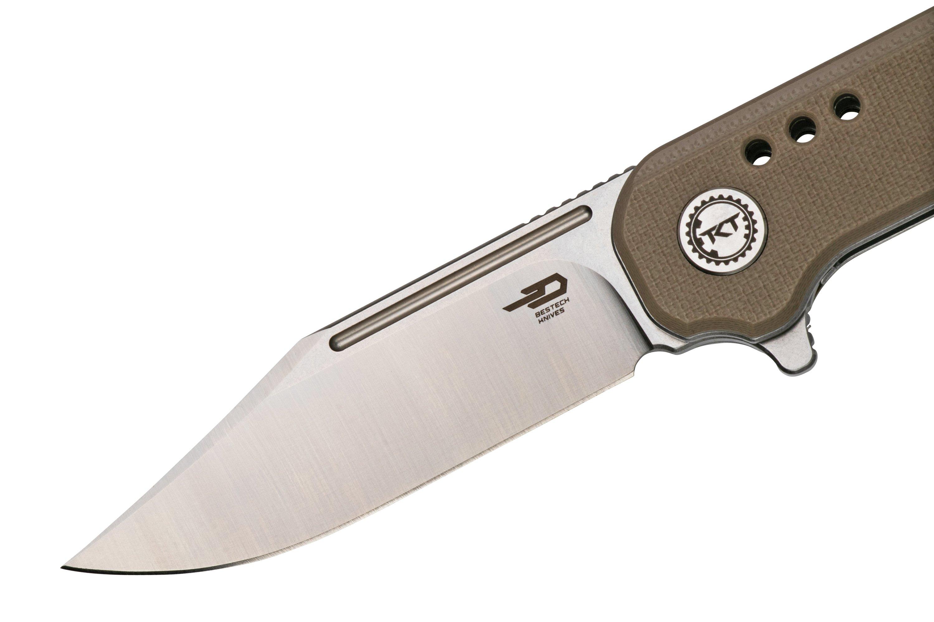Bestech Syntax BG41B Stonewashed, Beige G10 pocket knife ...